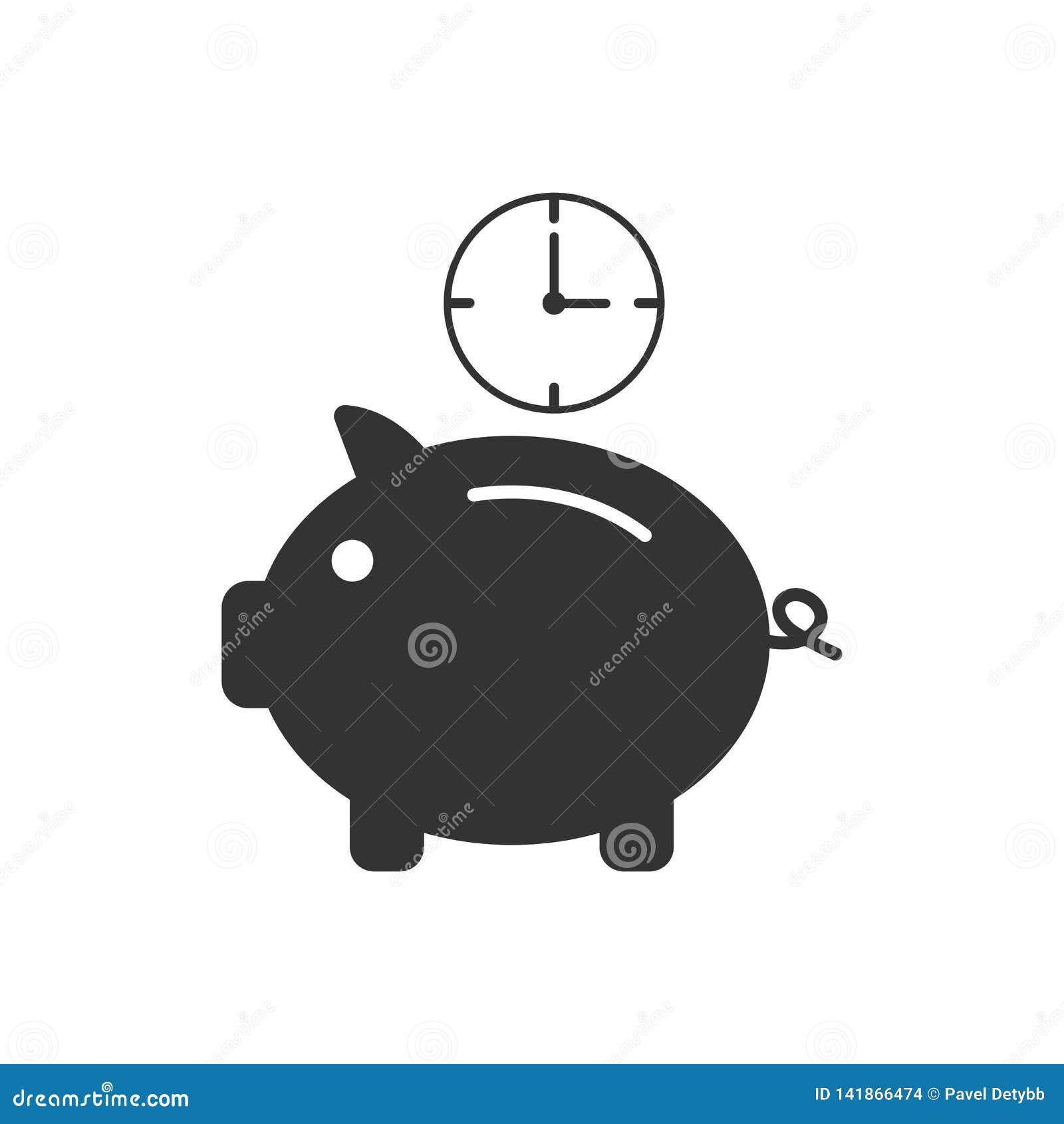 Money Saving, Time Icon. Vector Illustration, Flat Design Stock ...