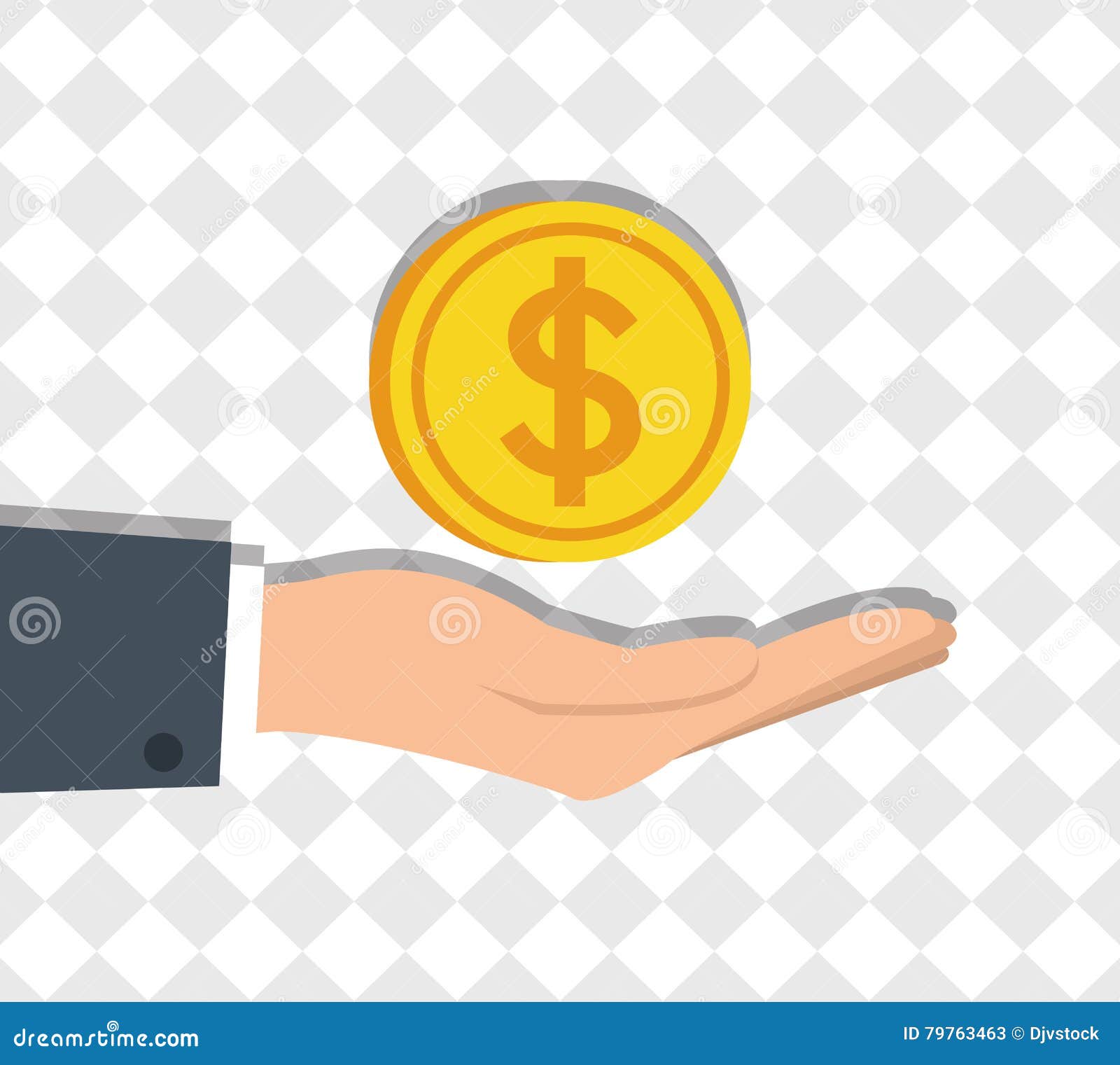 Money savings hand stock vector. Illustration of economy - 79763463