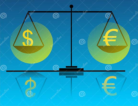 Money on the scale stock illustration. Illustration of solution - 5263162