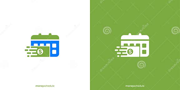 Money Schedule Logo. Calendar and Cash with Minimalist Style Stock ...