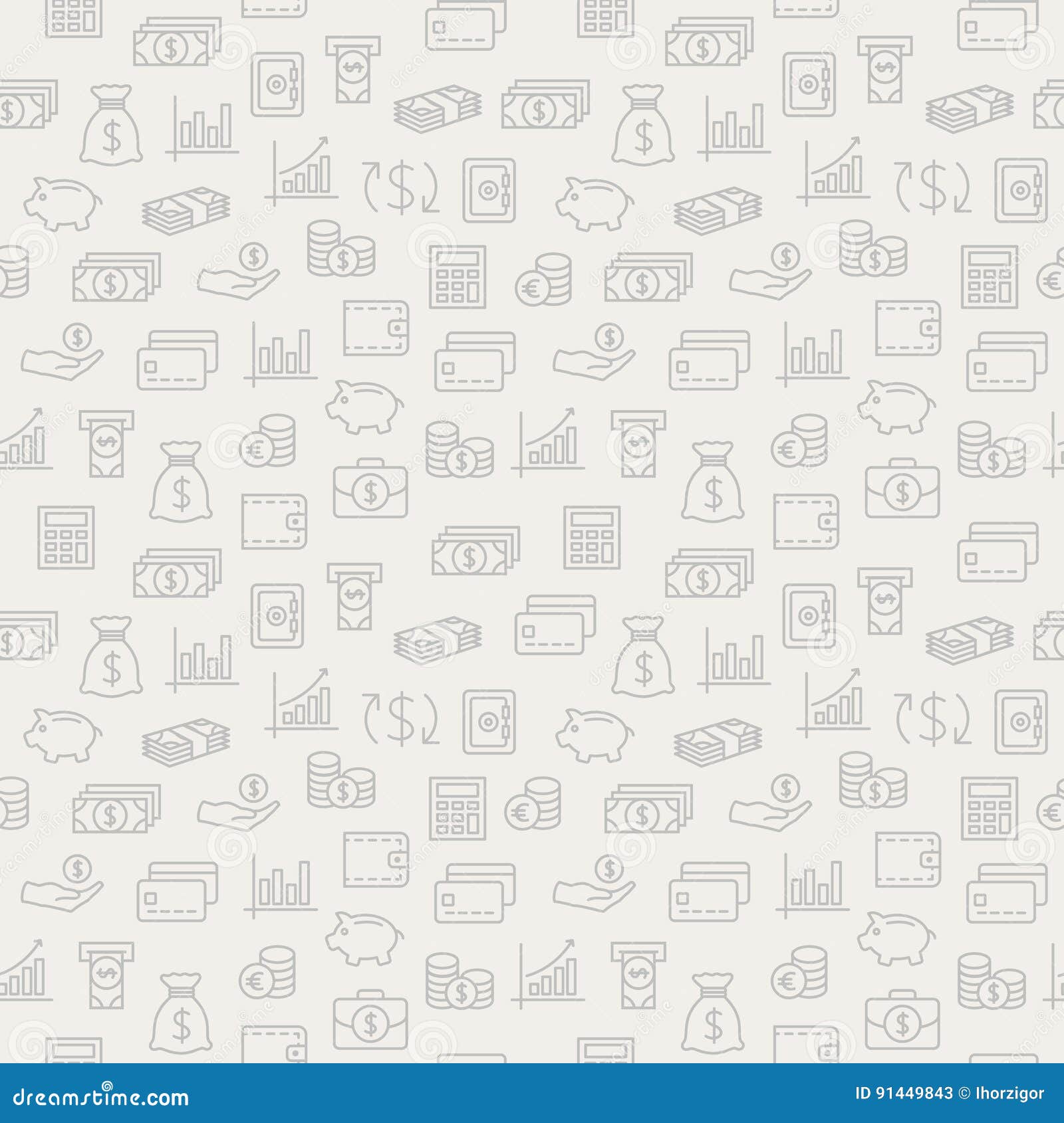 Money Seamless Pattern. Background with Icons. Stock Vector ...