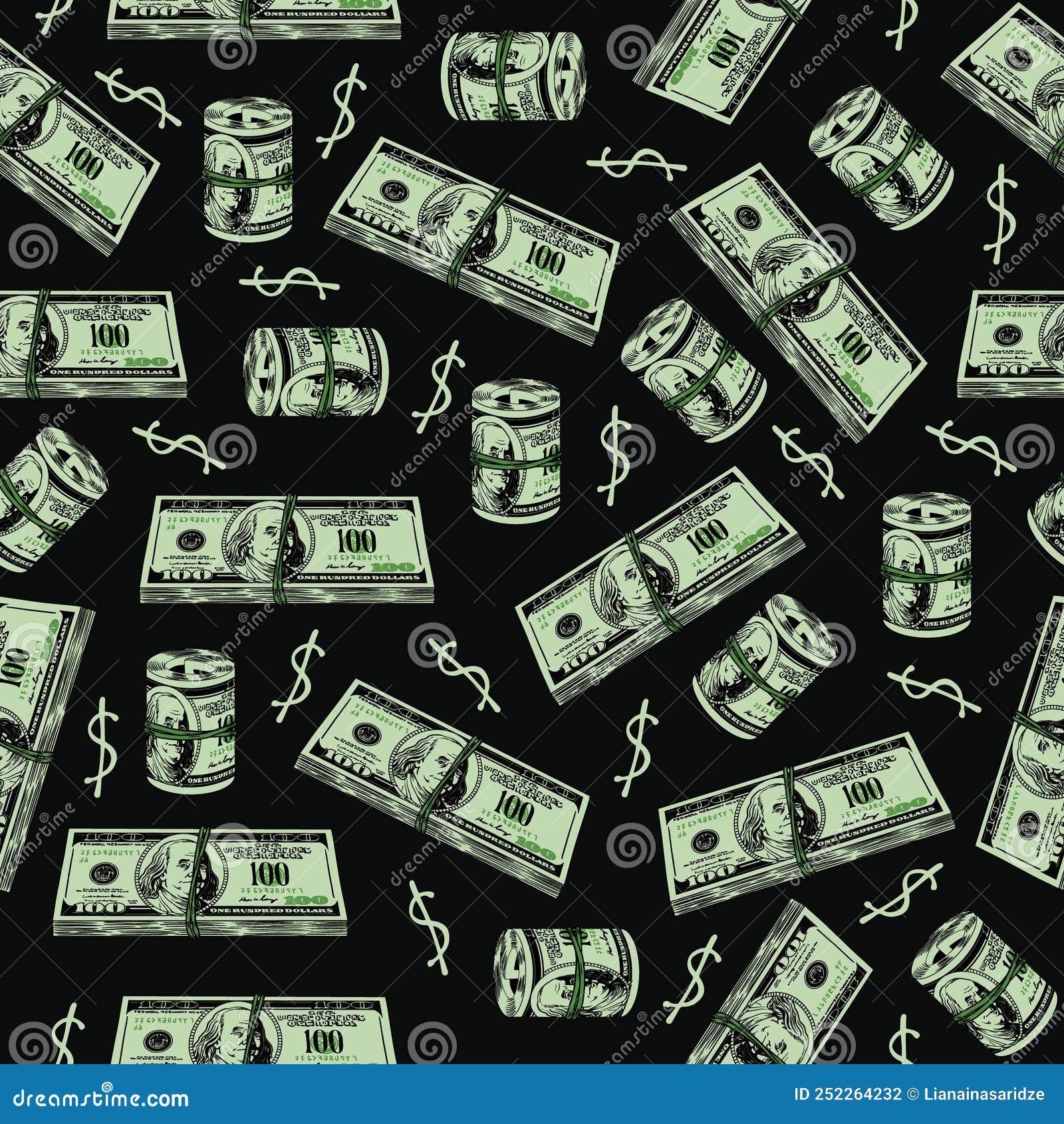 Money seamless pattern stock vector. Illustration of colorful - 252264232