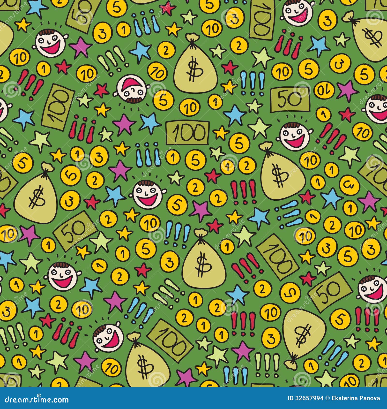 Money seamless pattern. stock vector. Illustration of market - 32657994