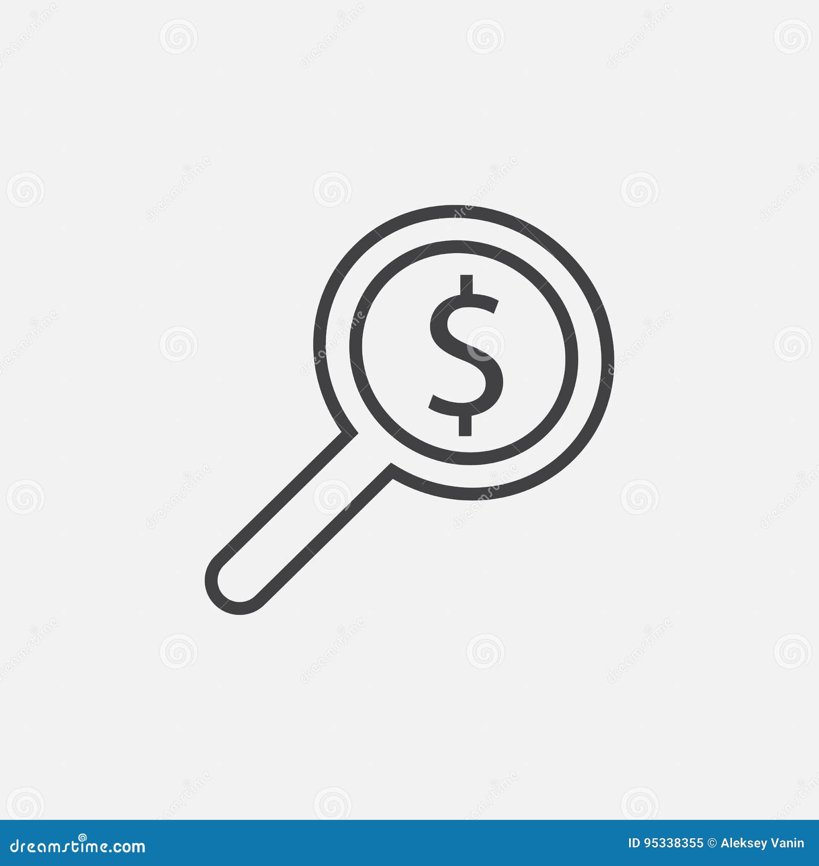 Money Search Icon Vector Isolated on Grey. Stock Vector - Illustration ...