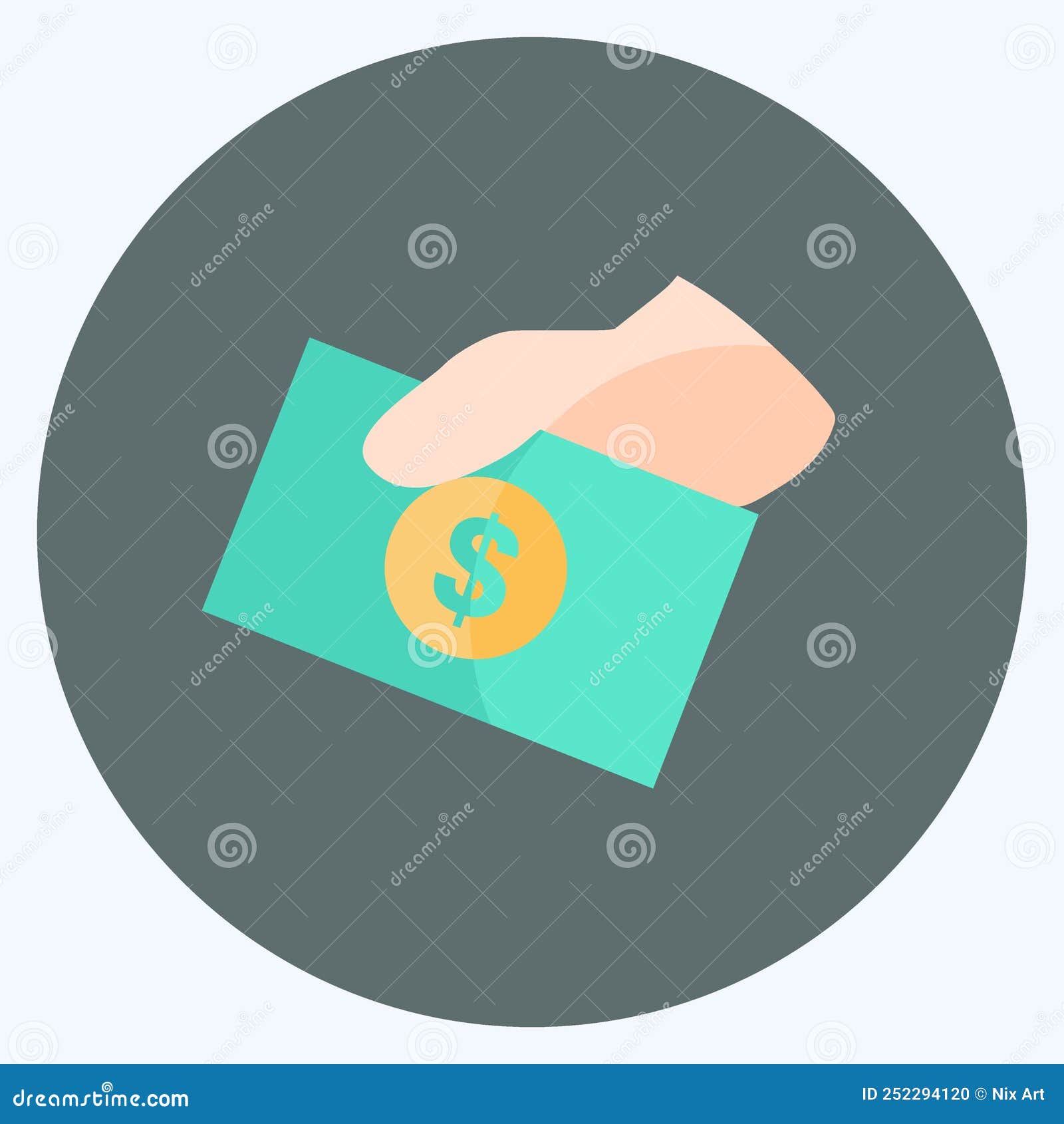 Money Sharing Icon in Trendy Flat Style Isolated on Soft Blue ...