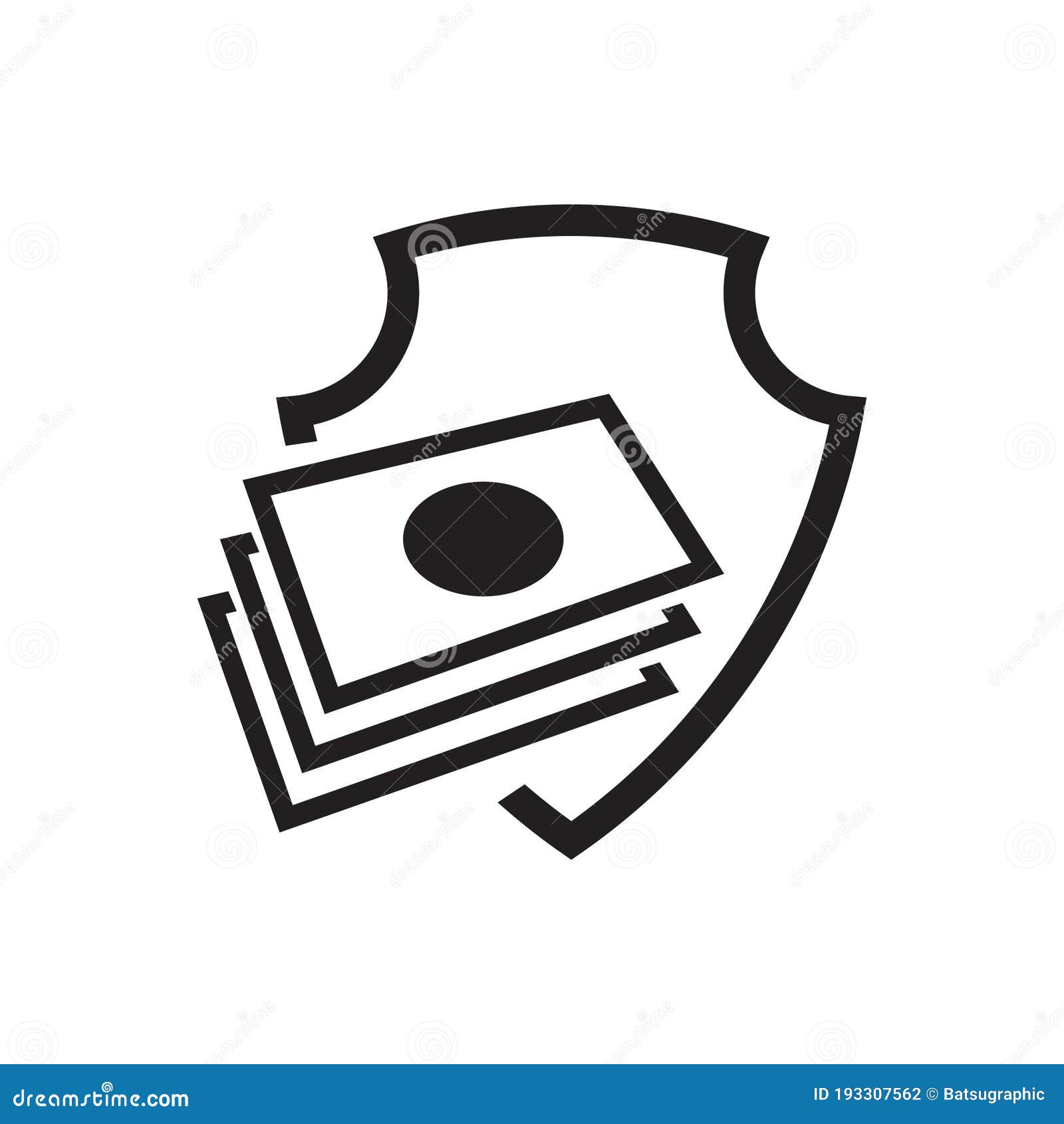Money with Shield Vector Icon Logo Design Stock Vector - Illustration ...