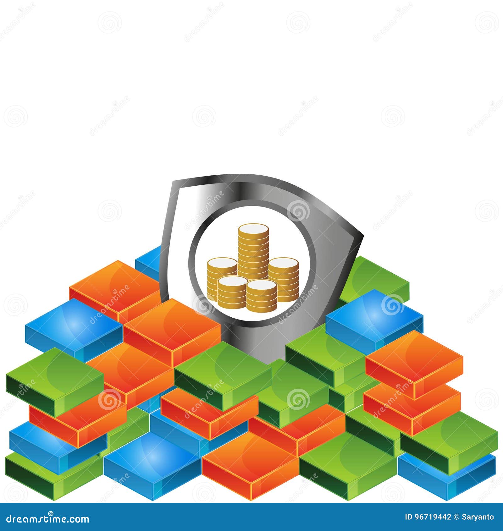 Money Shield Vector Illustration Stock Vector - Illustration of design ...