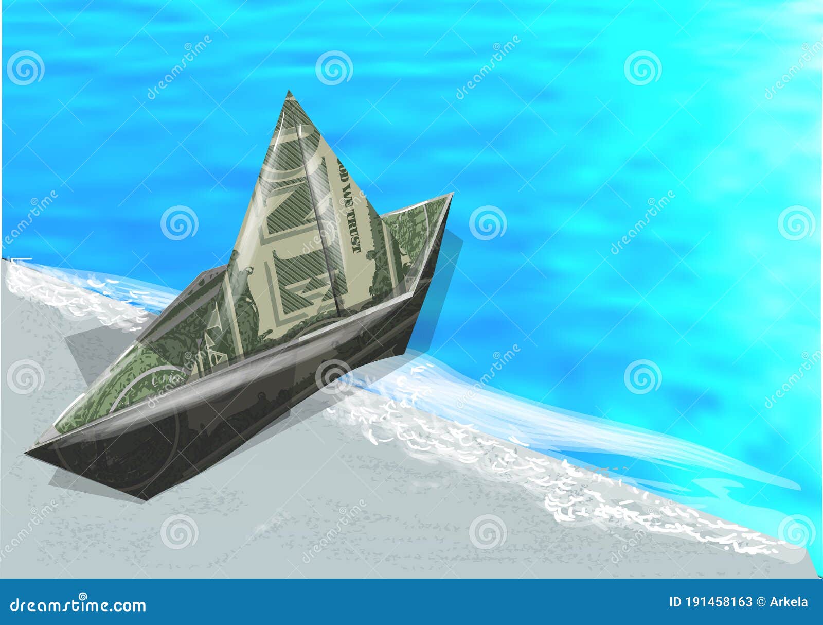Money ship stock illustration. Illustration of debt - 191458163