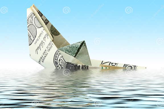 Money ship in water stock photo. Image of dollar, breakdown - 7081842