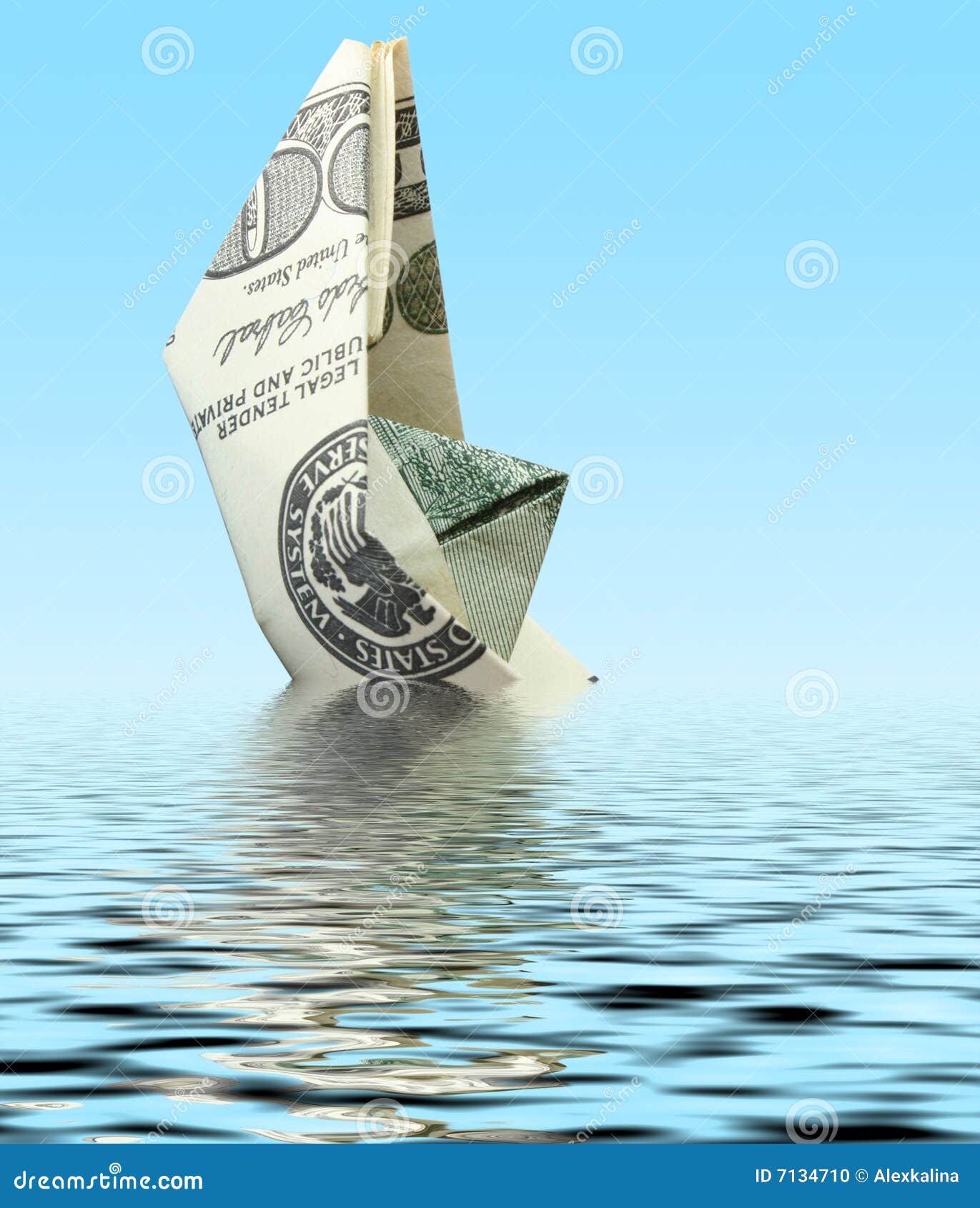 Money ship in water stock photo. Image of deprivation - 7134710