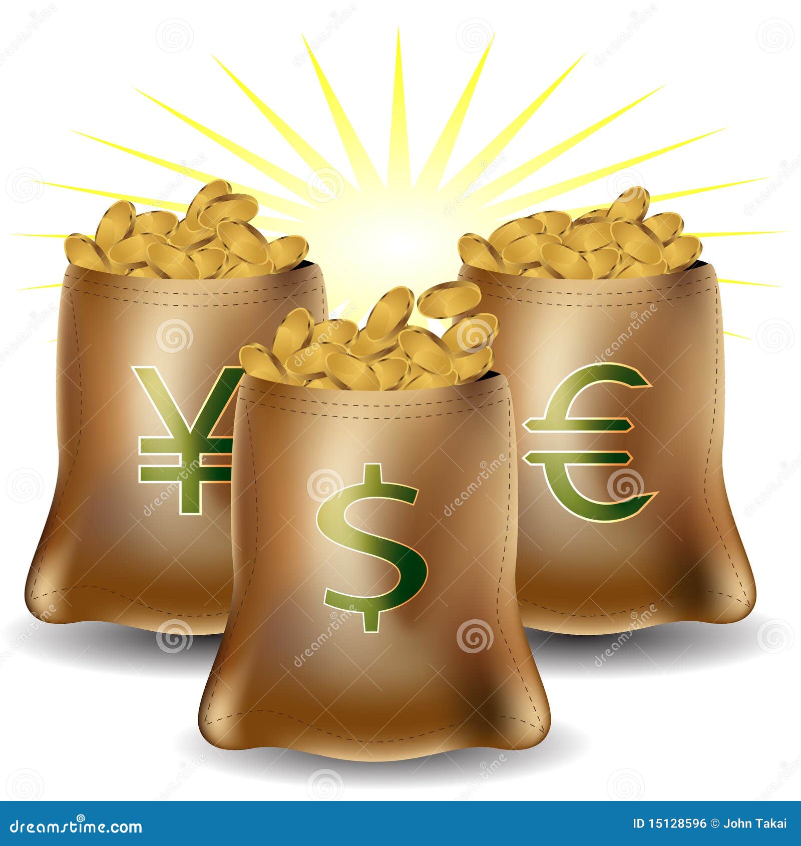 Money Sign Bags stock vector. Illustration of cash, market - 15128596