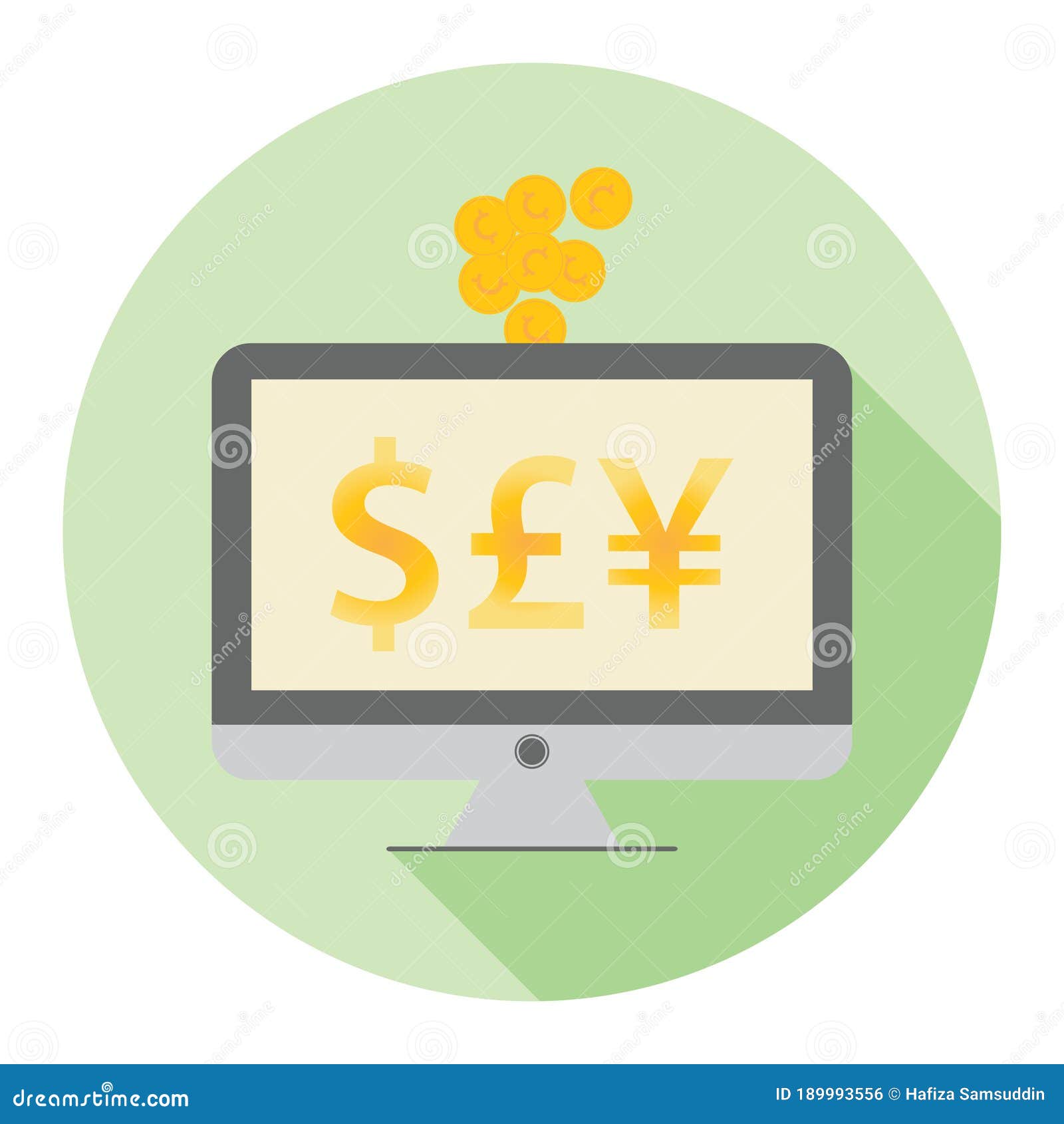 Money Signs on Screen. Vector Illustration Decorative Design Stock ...