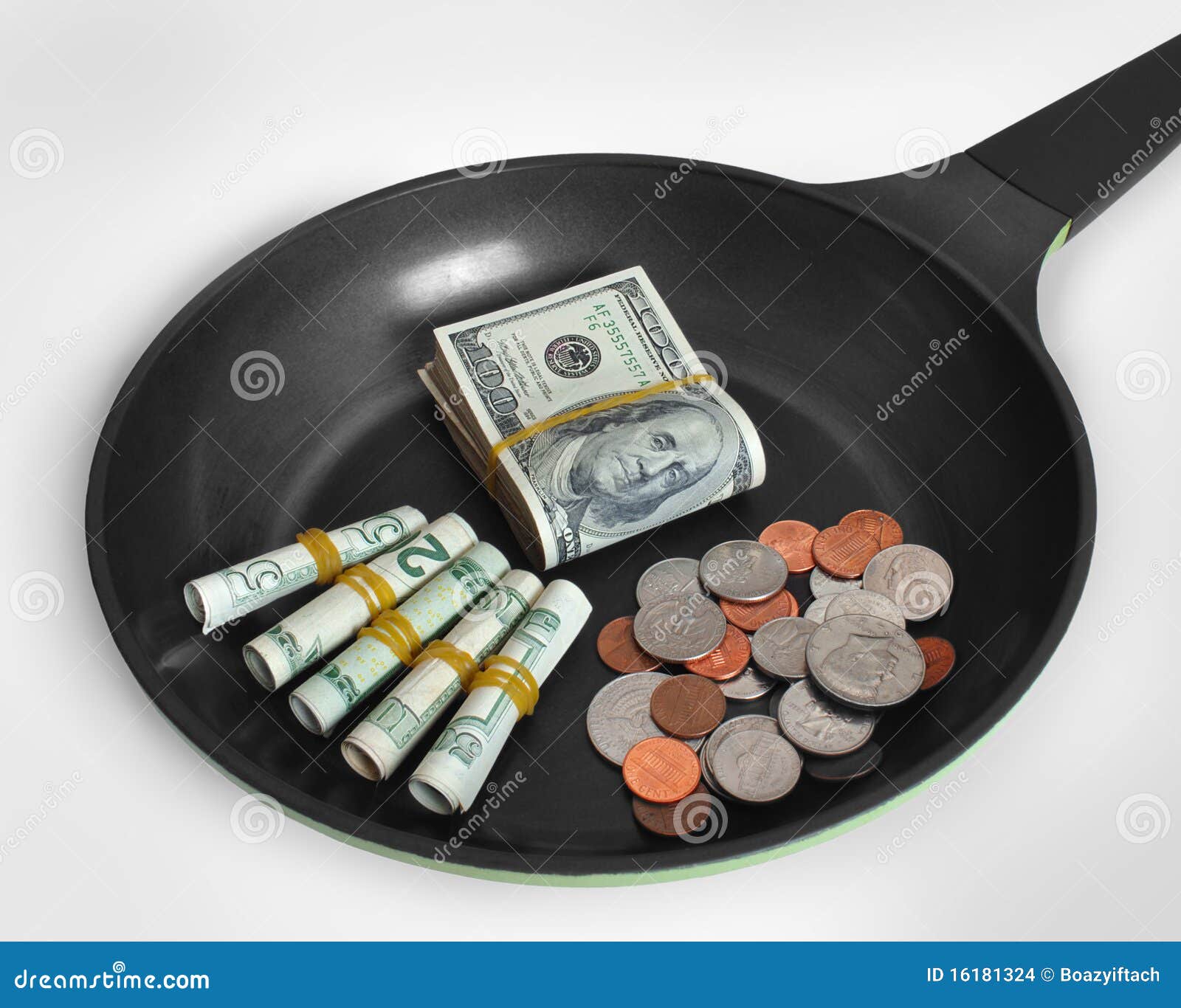 Money in skillet stock photo. Image of frying, currency - 16181324