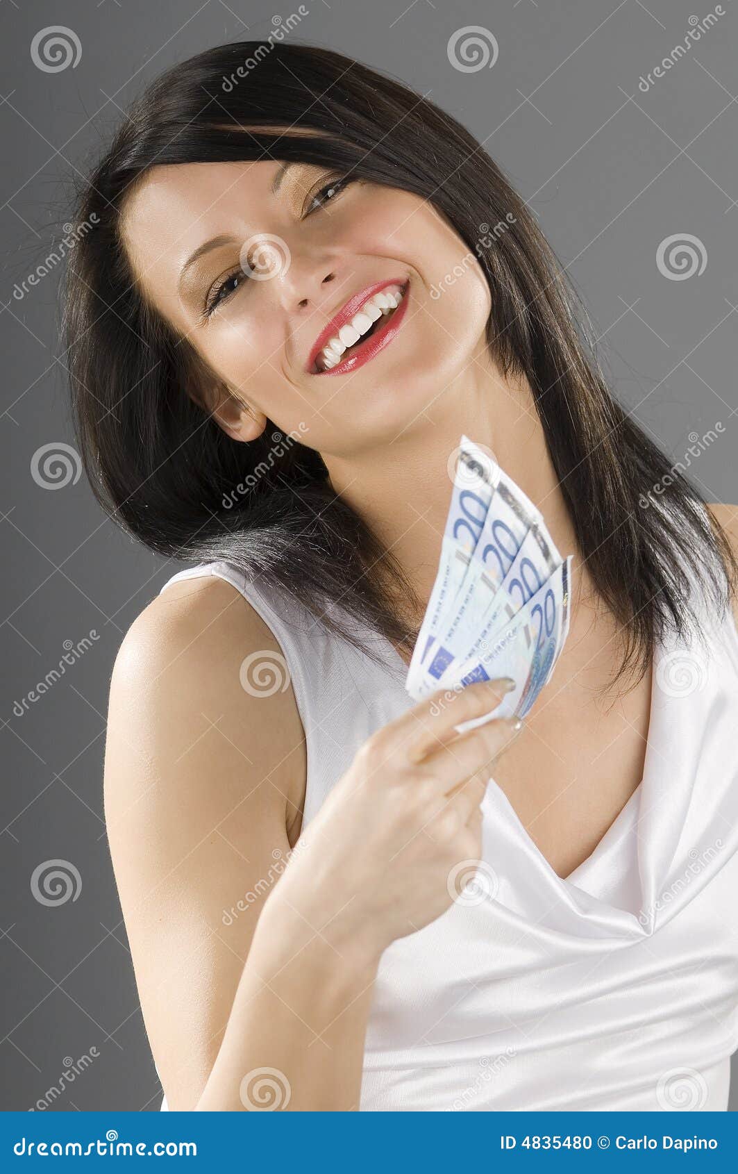 Money and smile stock photo. Image of cute, girl, cheerful - 4835480