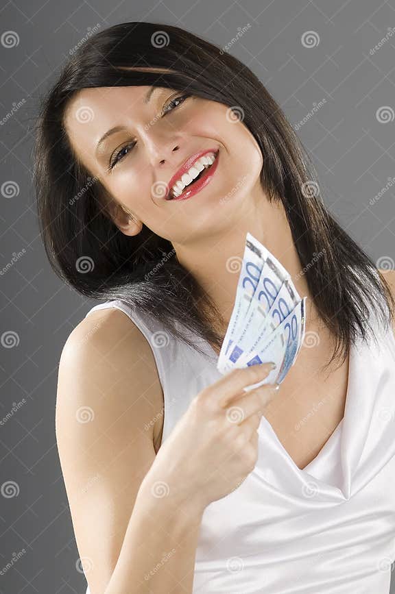 Money and smile stock photo. Image of cute, girl, cheerful - 4835480