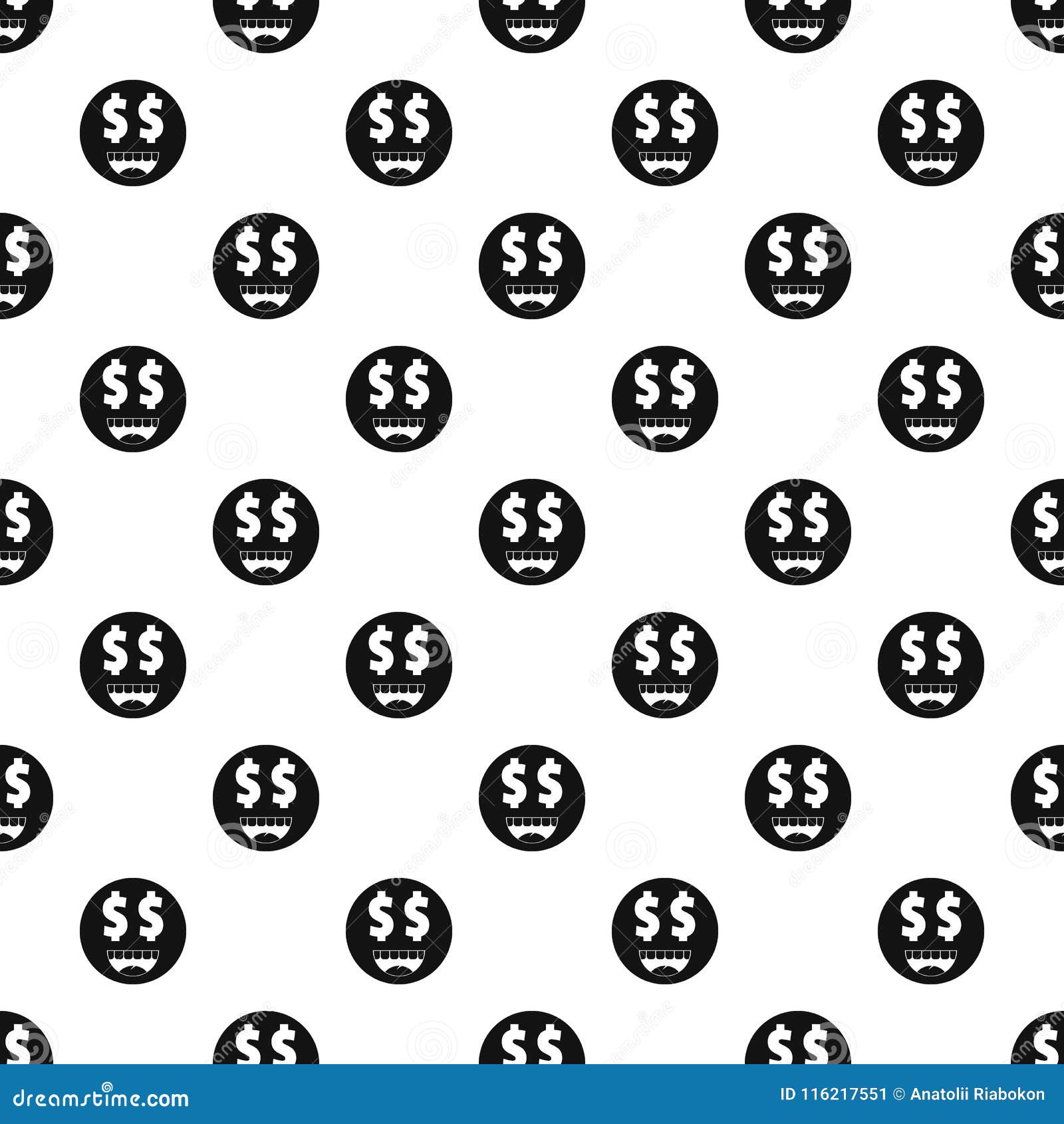Money Smile Pattern Vector Seamless Stock Vector - Illustration of ...