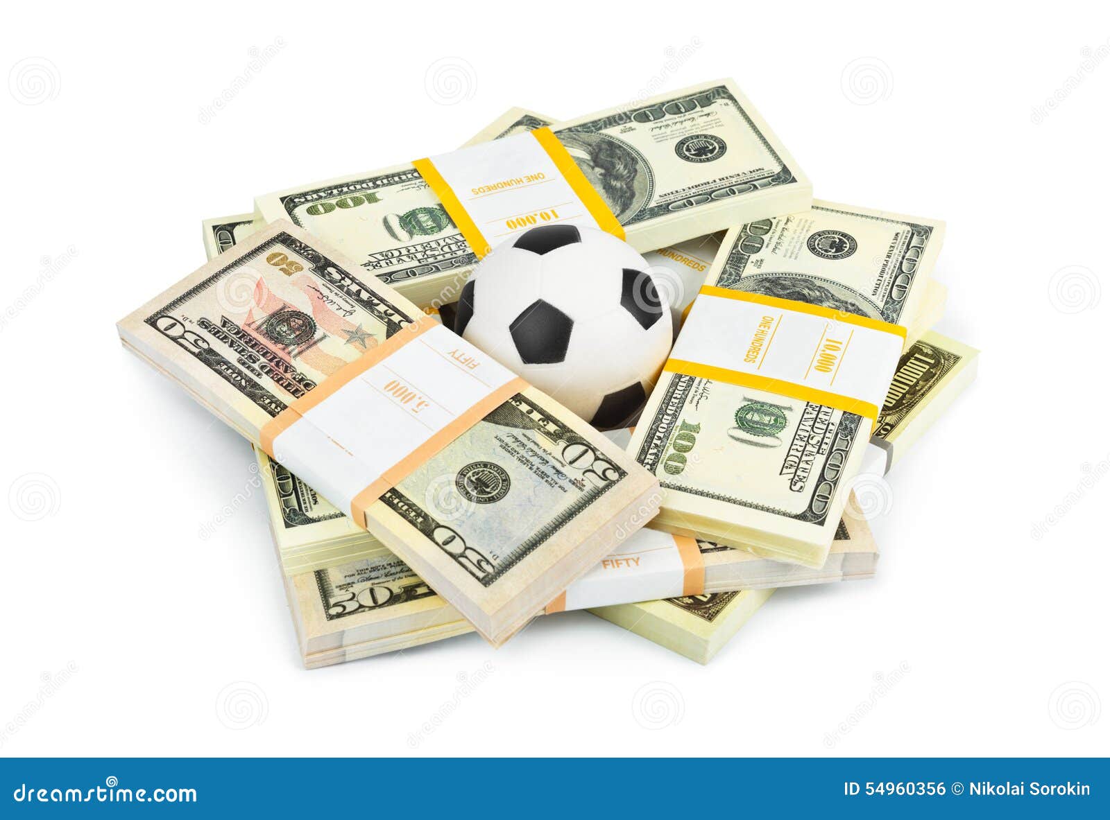 Money and soccer ball stock photo. Image of finances - 54960356