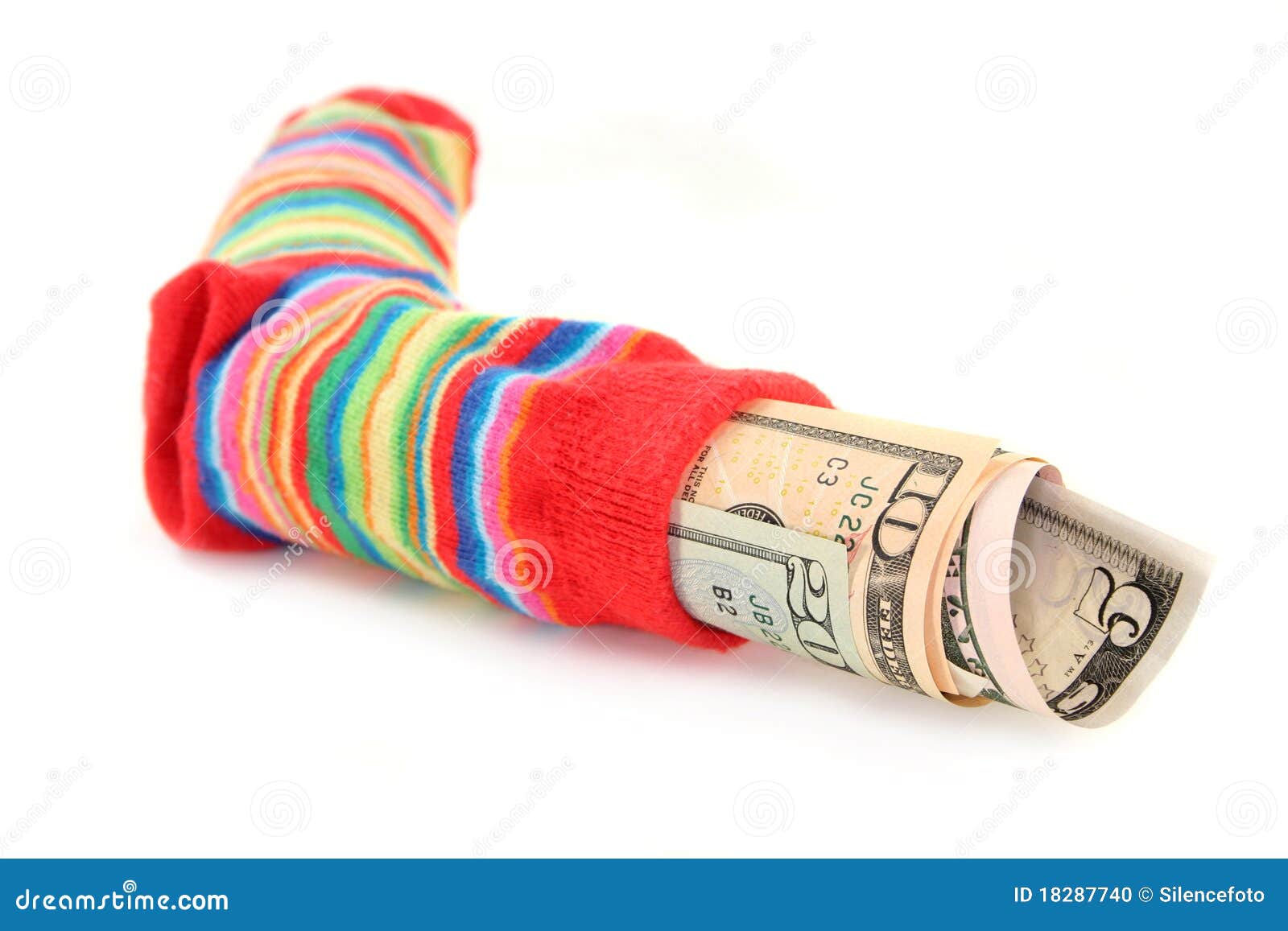 Money sock stock photo. Image of account, euro, allowances - 18287740