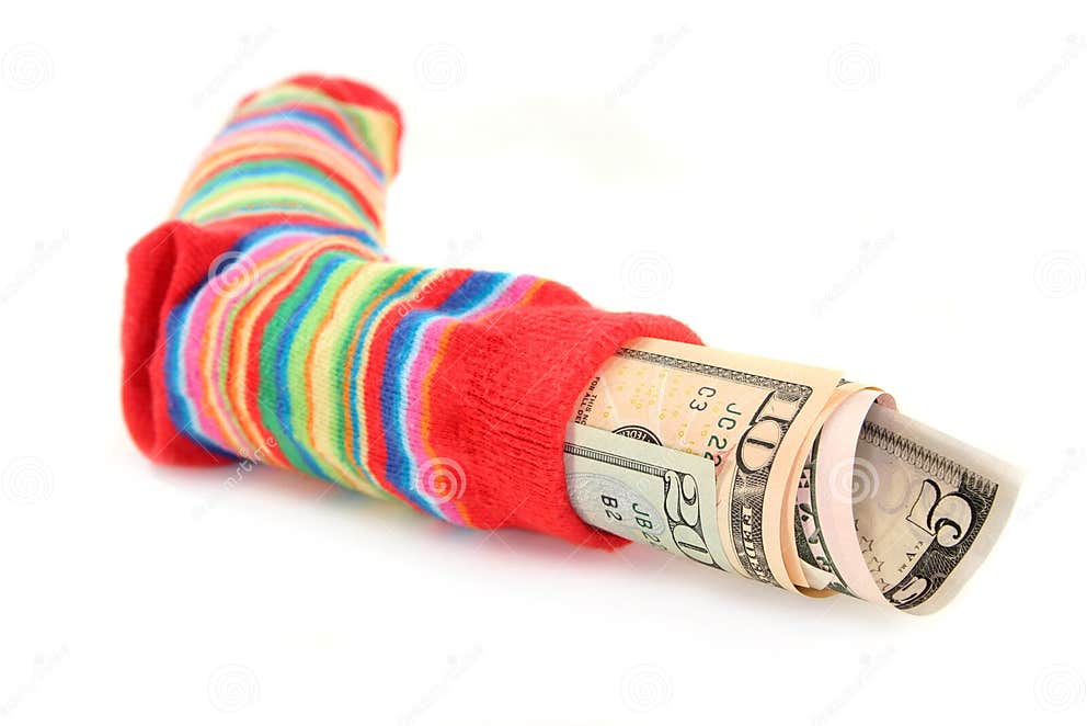 Money sock stock photo. Image of account, euro, allowances - 18287740
