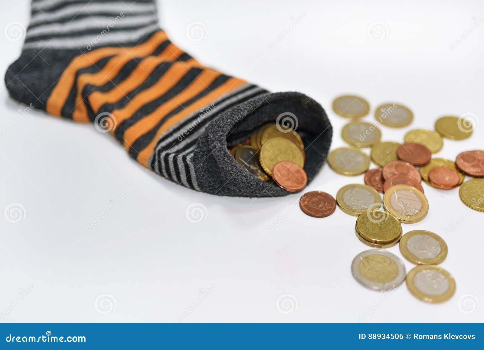 Money in sock. stock photo. Image of santa, stash, safety - 88934506