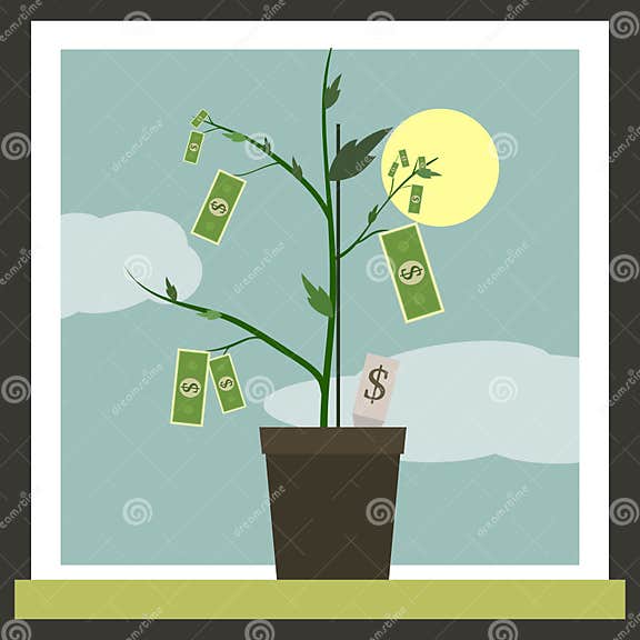 Money Sprouting - Dollar Bills Sprouting from Stock Vector ...