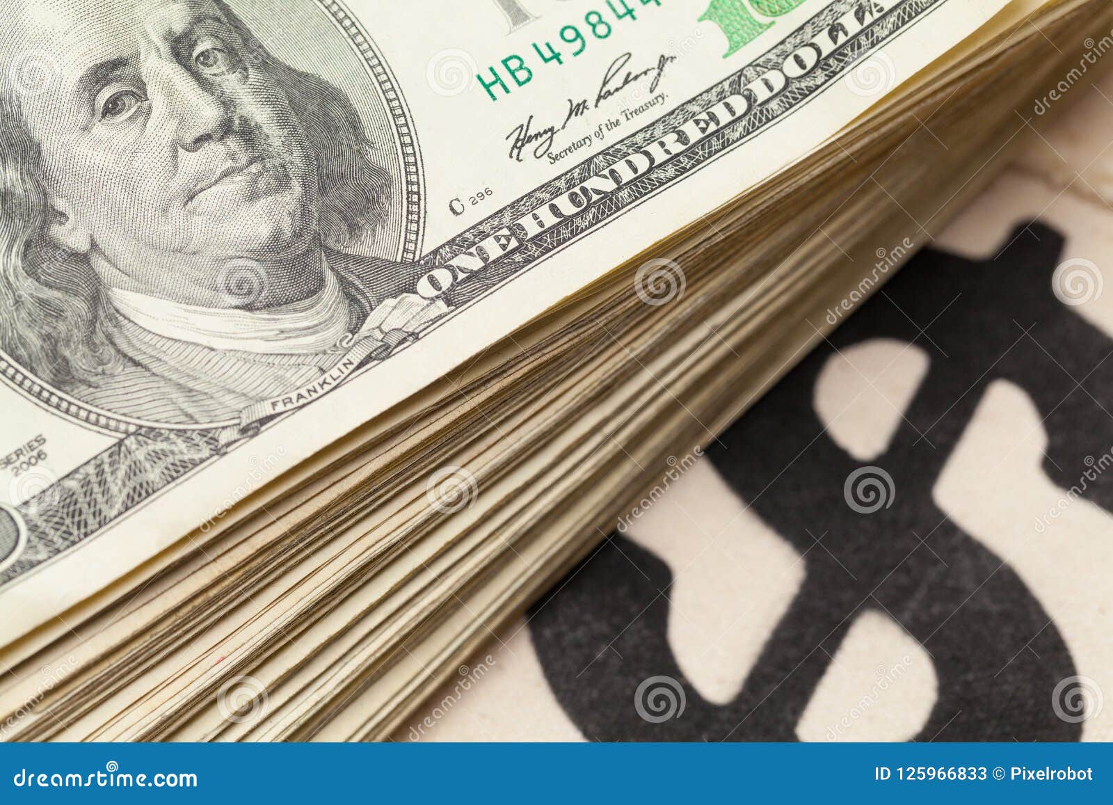 Money Stack on Bag stock image. Image of bills, dollar - 125966833