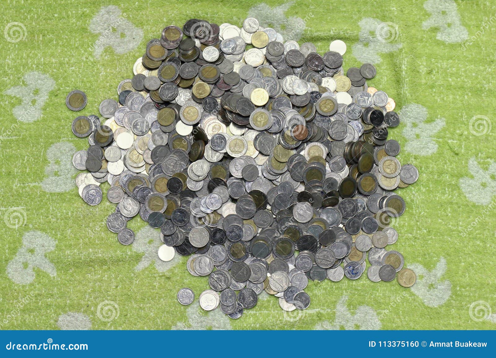 Stack Money of Baht Thailand Coins Stock Photo - Image of concept ...