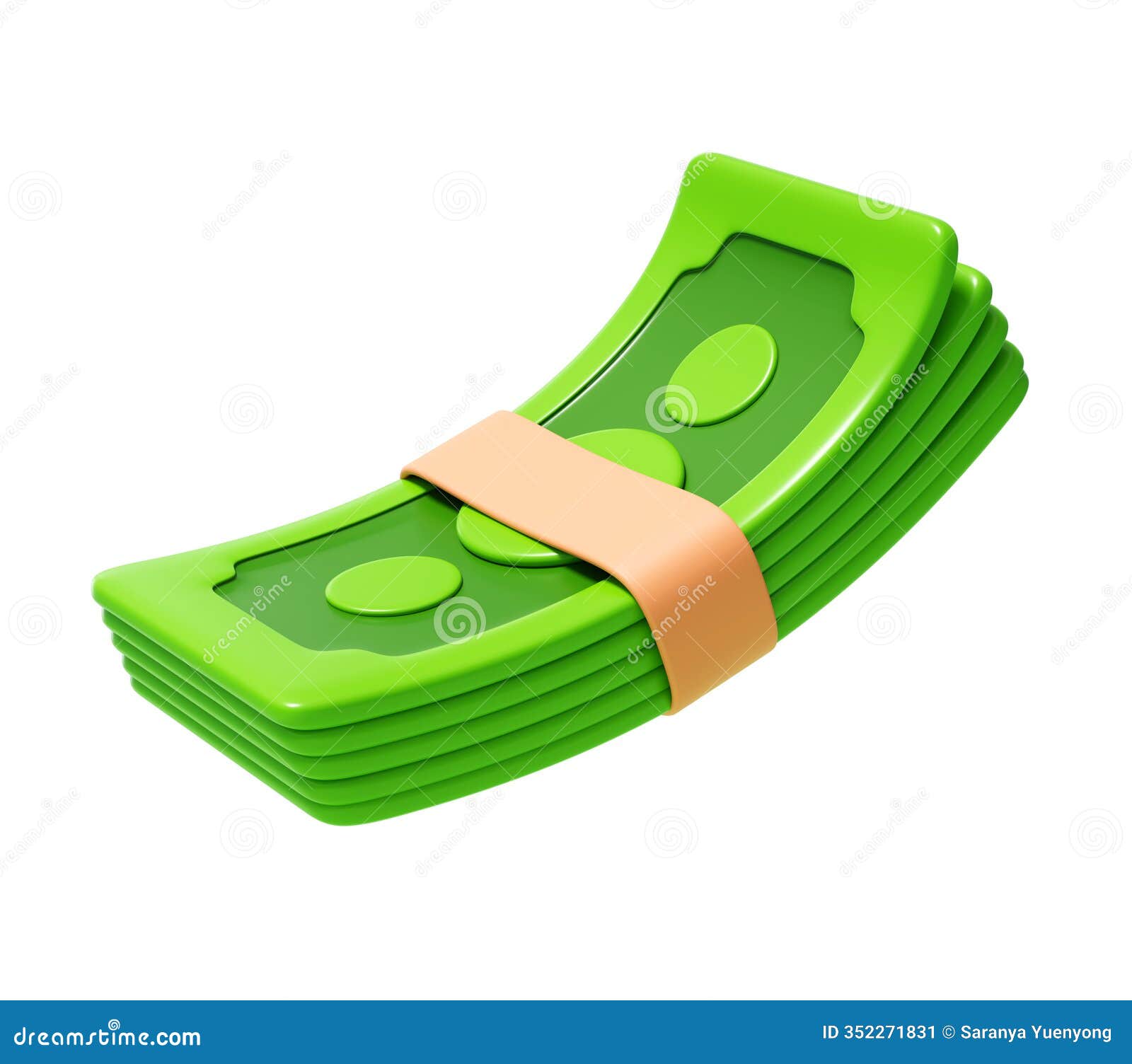 Money Stack with Band Icon 3d Illustration Stock Illustration ...
