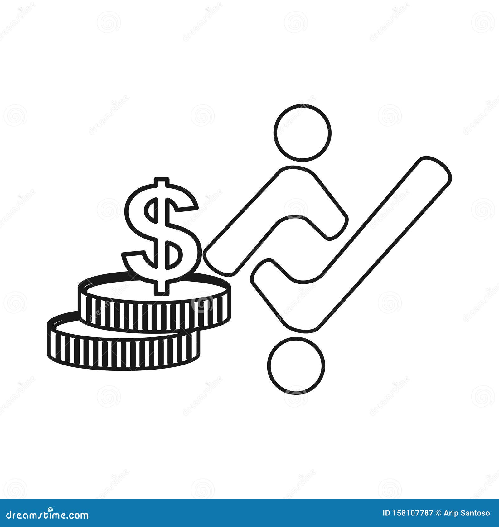 Money Stack Checklist Commitment Teamwork Together Outline Logo Stock Vector - Illustration of ...