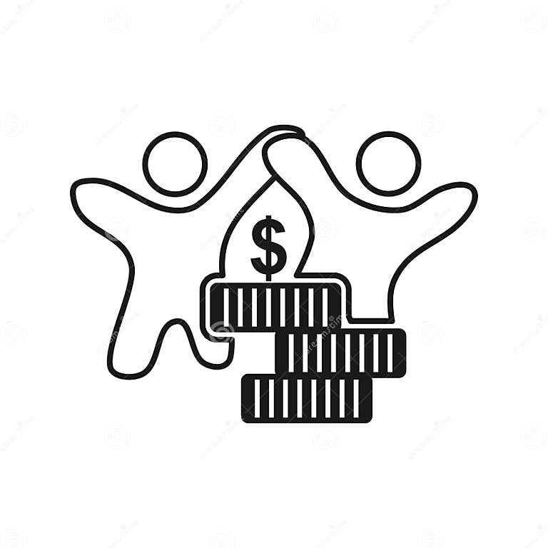 Money Stack Commitment Teamwork Together Outline Logo Stock Vector - Illustration of commitment ...