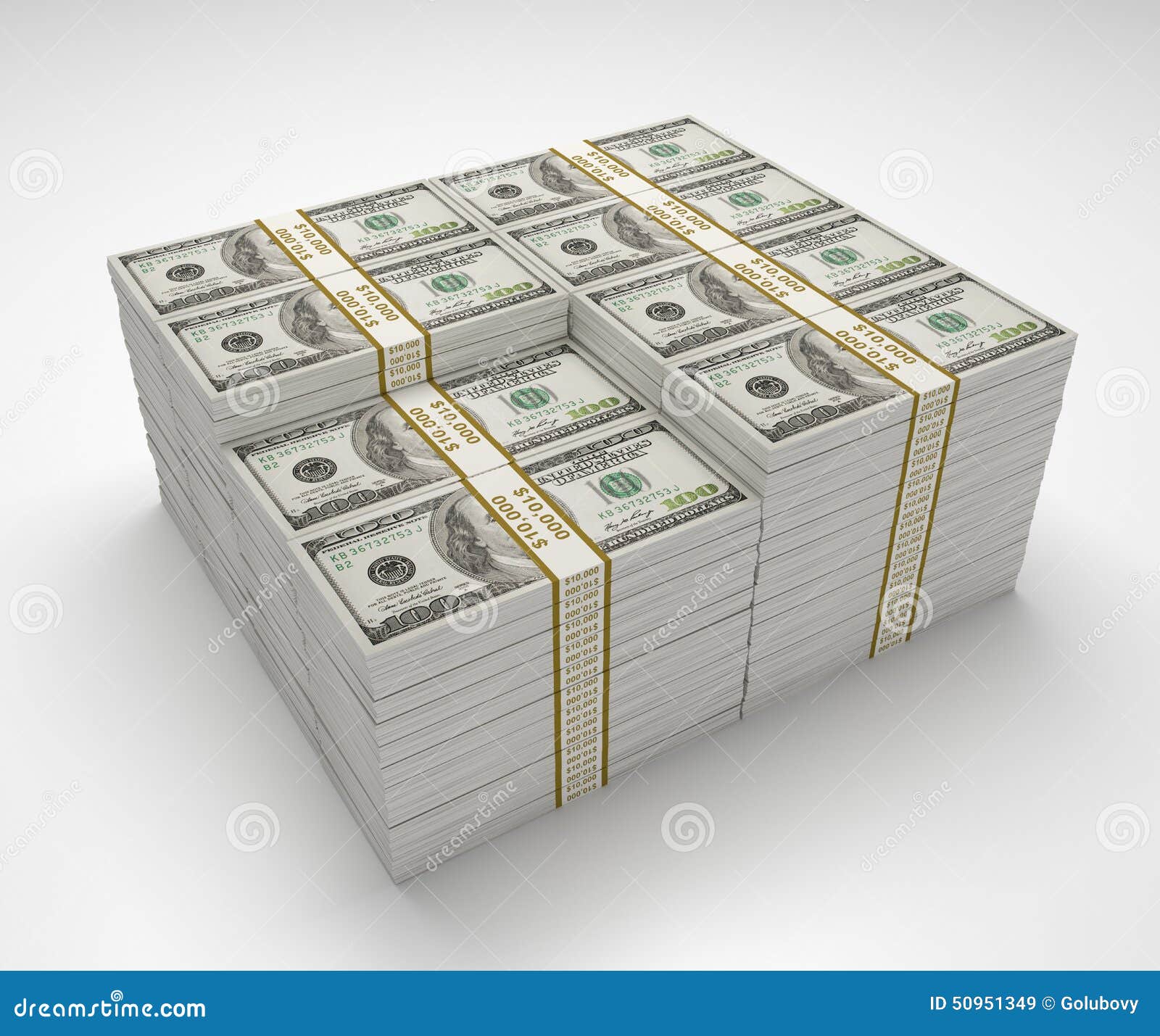 Money Stack of 100 Dollar Bank Note Stock Image - Image of millionnaire ...