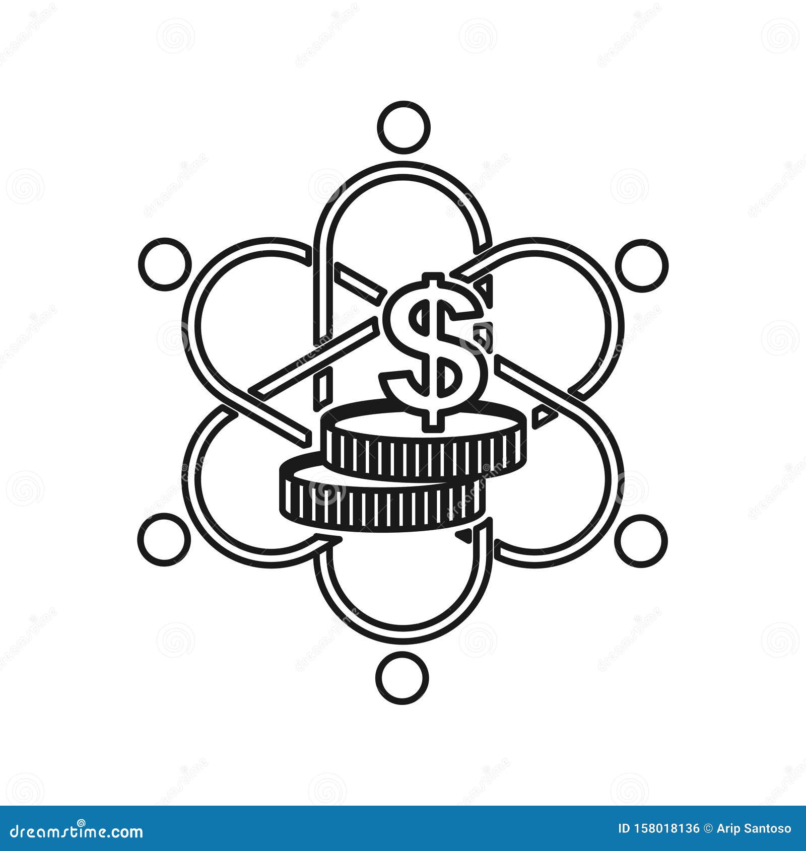 Money Stack Finance Commitment Teamwork Together Outline Logo Stock Vector - Illustration of ...