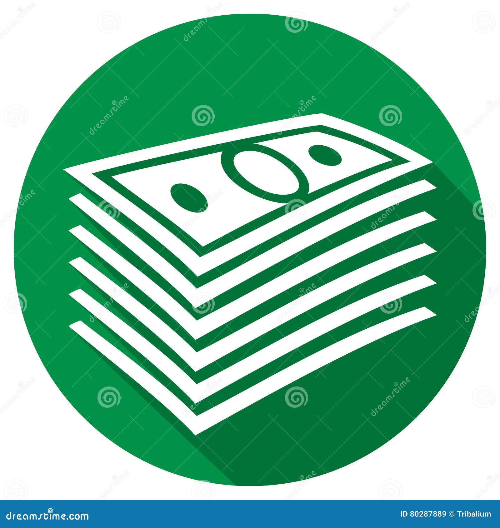 Money stack flat icon stock vector. Illustration of bank - 80287889