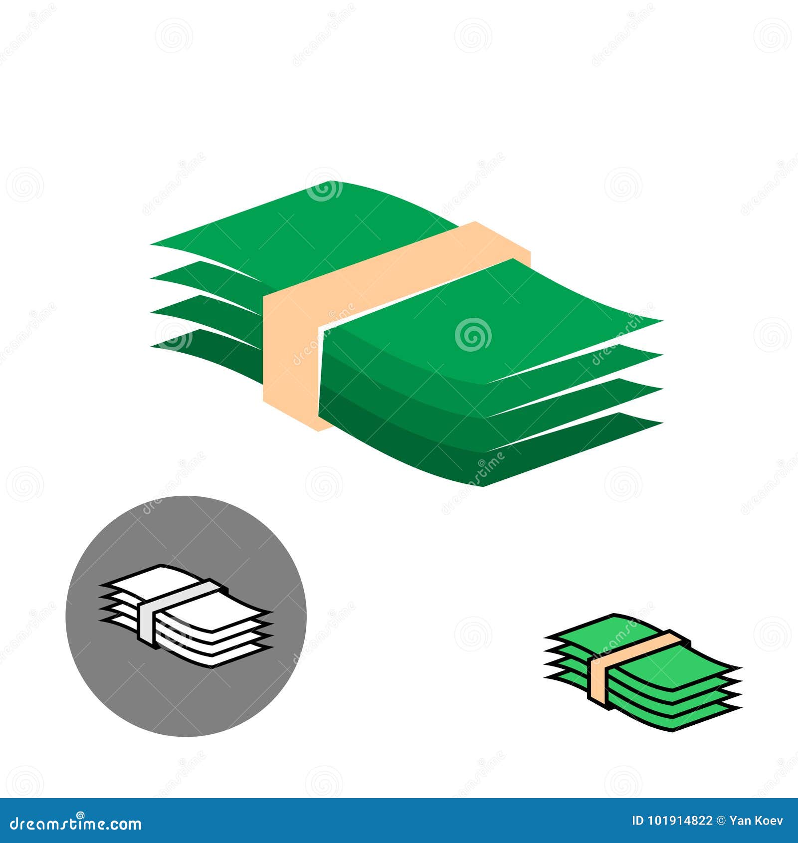 Money Stack Green Color Icon. Stock Vector - Illustration of icon ...