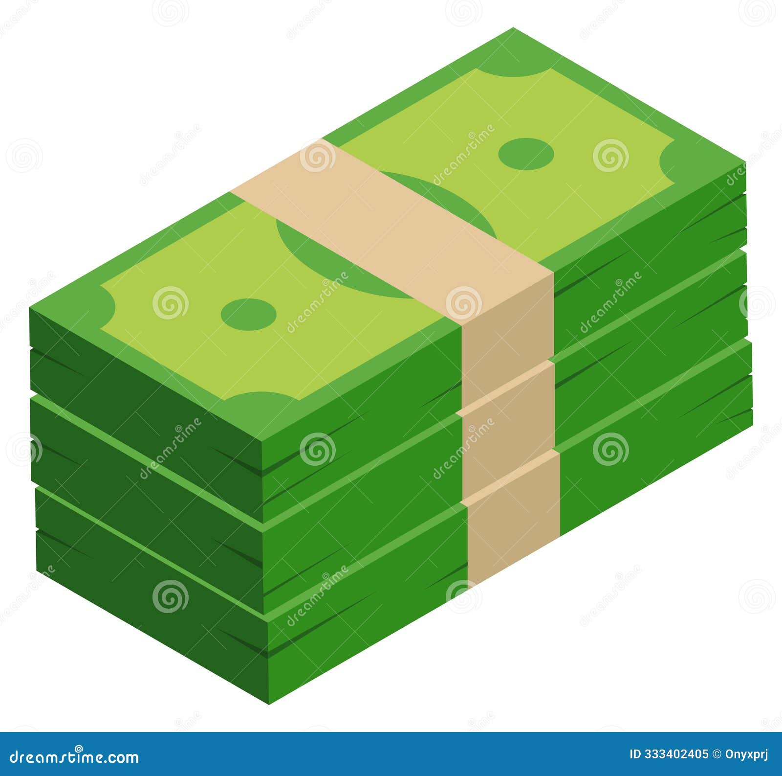 Money Stack. Green Dollar Bill Pack Icon Stock Illustration ...