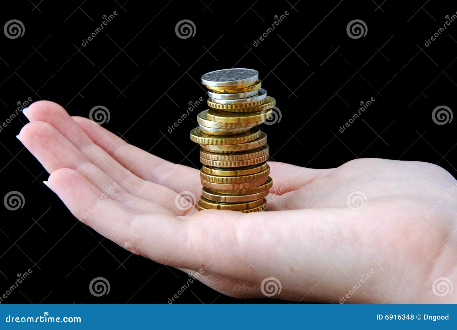 Money Stack in Hand stock photo. Image of bill, dropping - 6916348