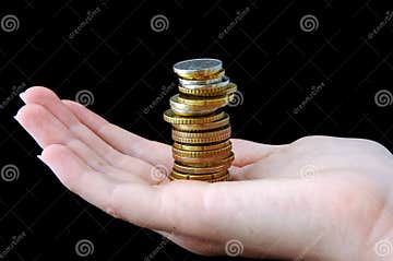 Money Stack in Hand stock photo. Image of bill, dropping - 6916348