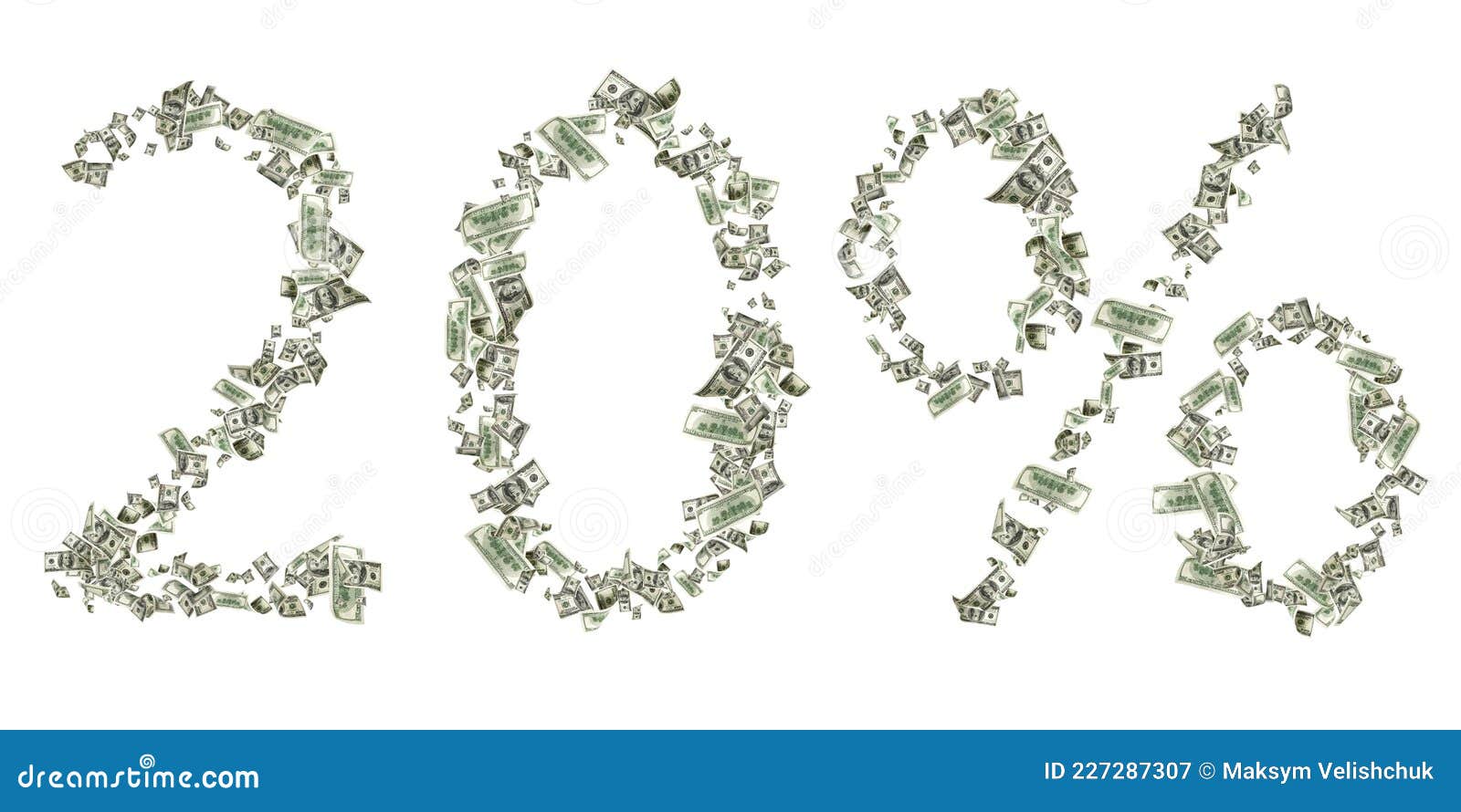 Money Stack. Hundred Dollars of America Number 20. Falling Money ...