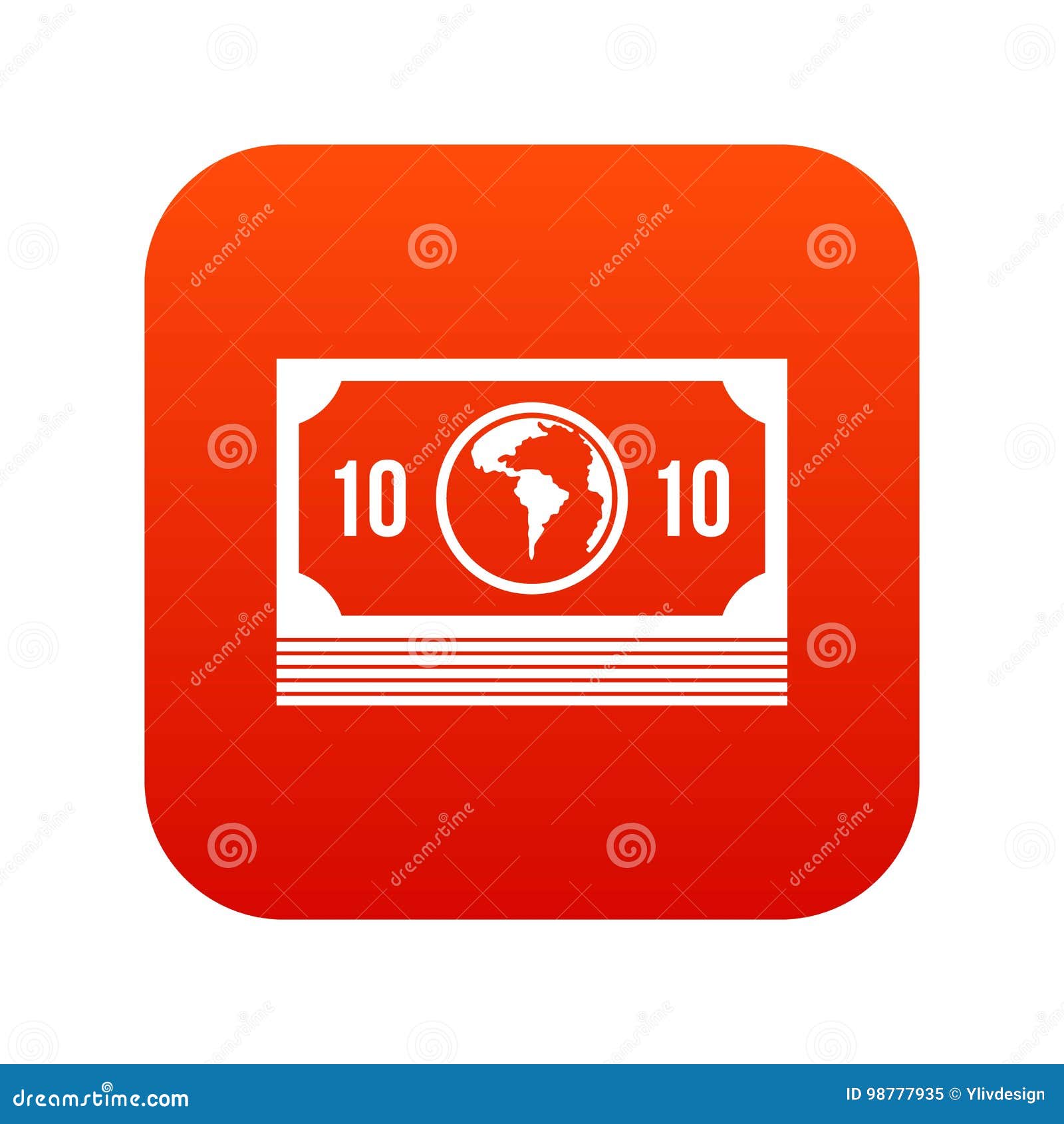 Money Stack Icon Digital Red Stock Vector - Illustration of cash ...