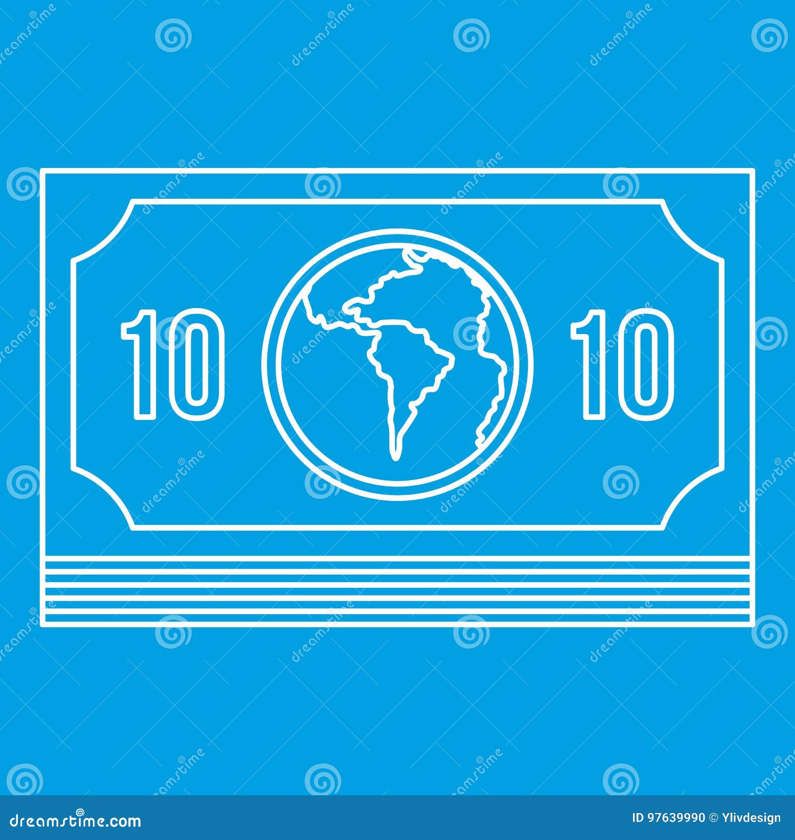 Money Stack Icon, Outline Style Stock Vector - Illustration of document ...