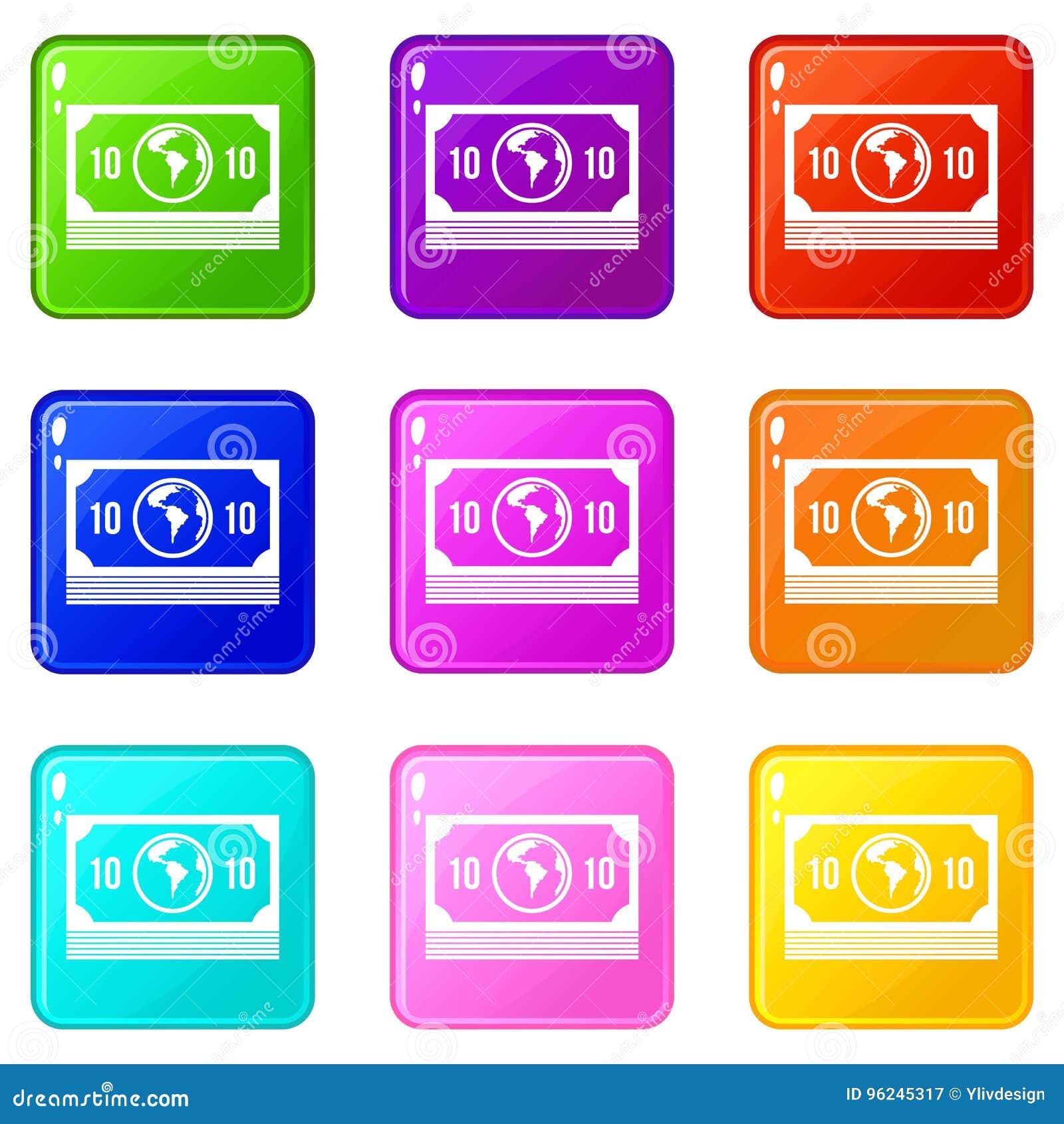 Money stack icons 9 set stock vector. Illustration of economy - 96245317