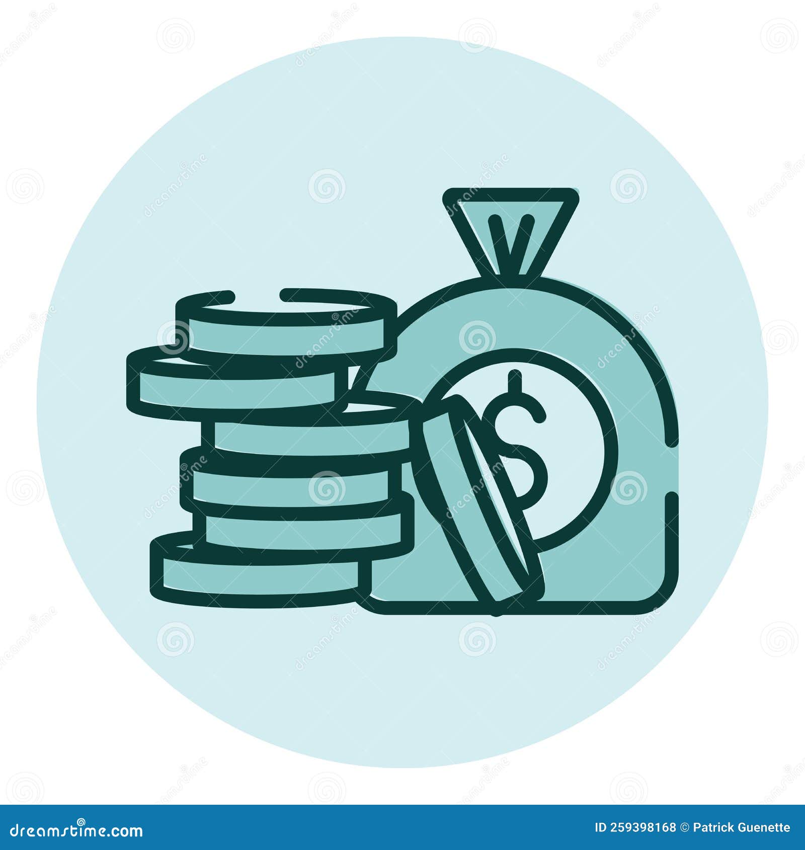 Money stack, icon stock vector. Illustration of paper - 259398168