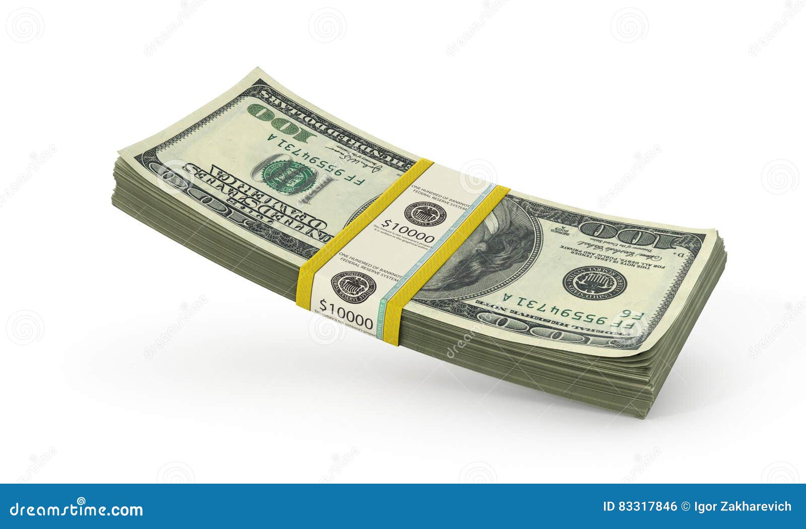 Money Stack - Isolated on White Background. Stock Illustration ...