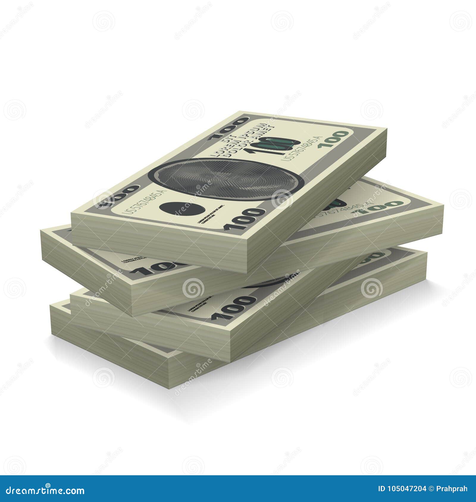 Money Stack with Shadows stock vector. Illustration of isolated - 105047204