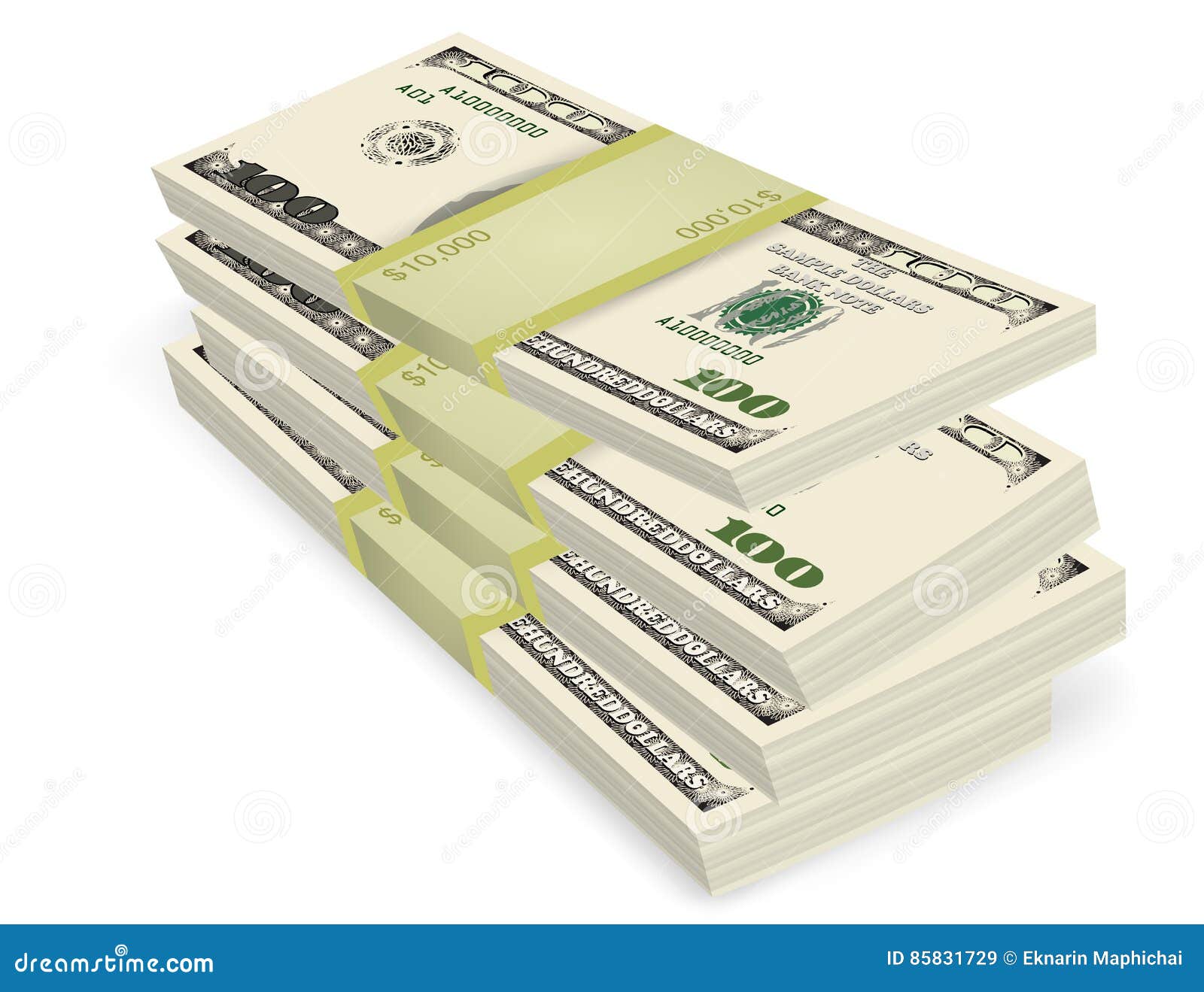 Money Stack Vector Business Financial Stock Vector - Illustration of ...