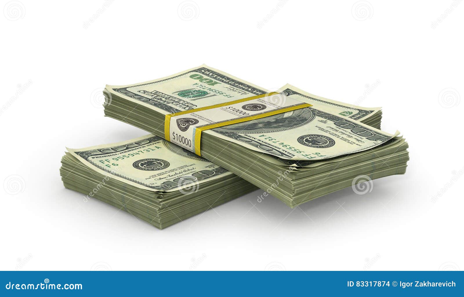 Money Stack - on White Background. Stock Illustration - Illustration of ...