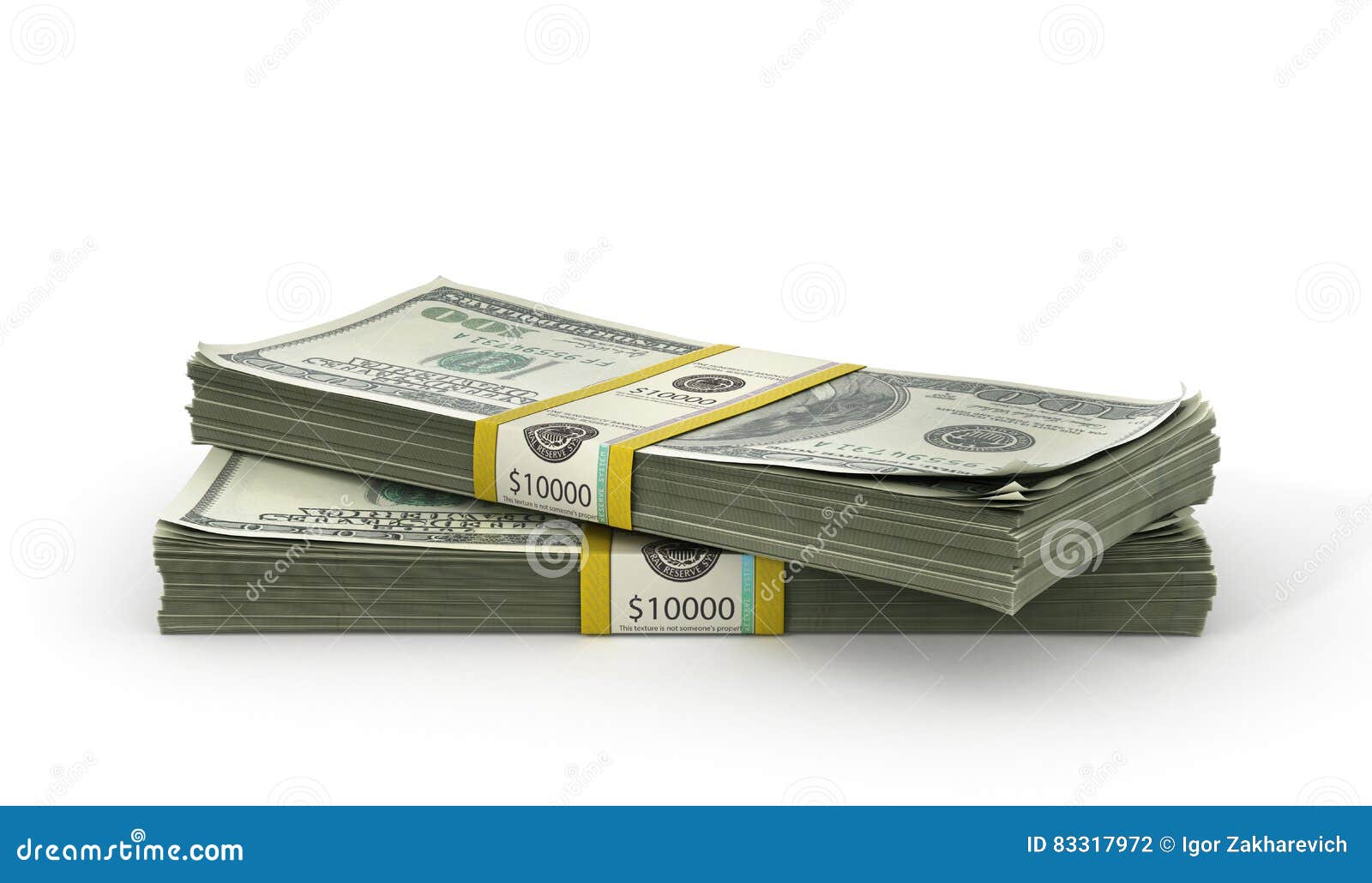 Money Stack - on White Background. Stock Illustration - Illustration of ...