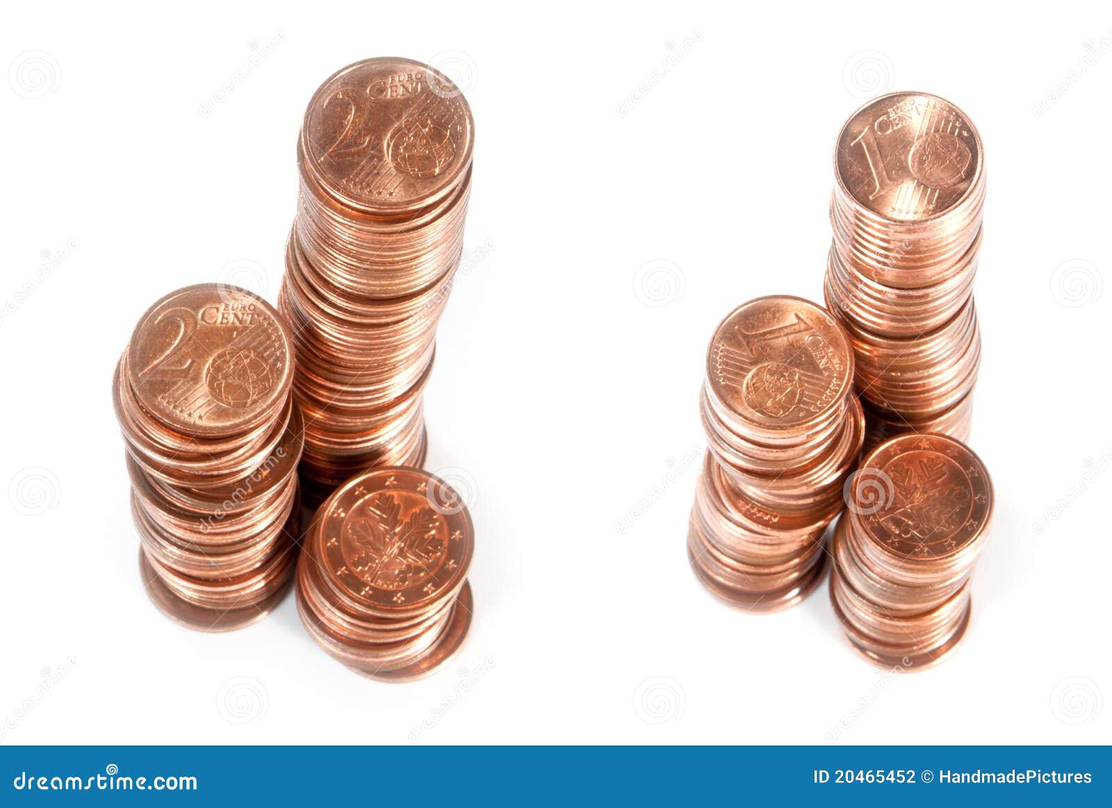 Money Stacks (1 Cent and 2 Cent) Stock Photo - Image of coin, finance ...