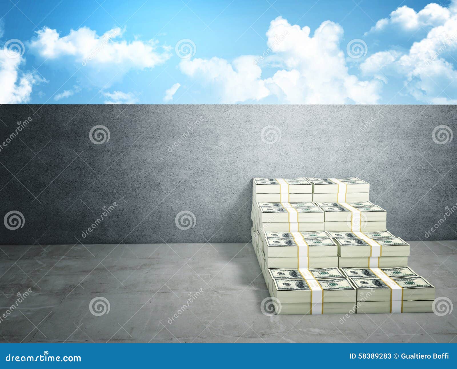 Money stair stock illustration. Illustration of rich - 58389283
