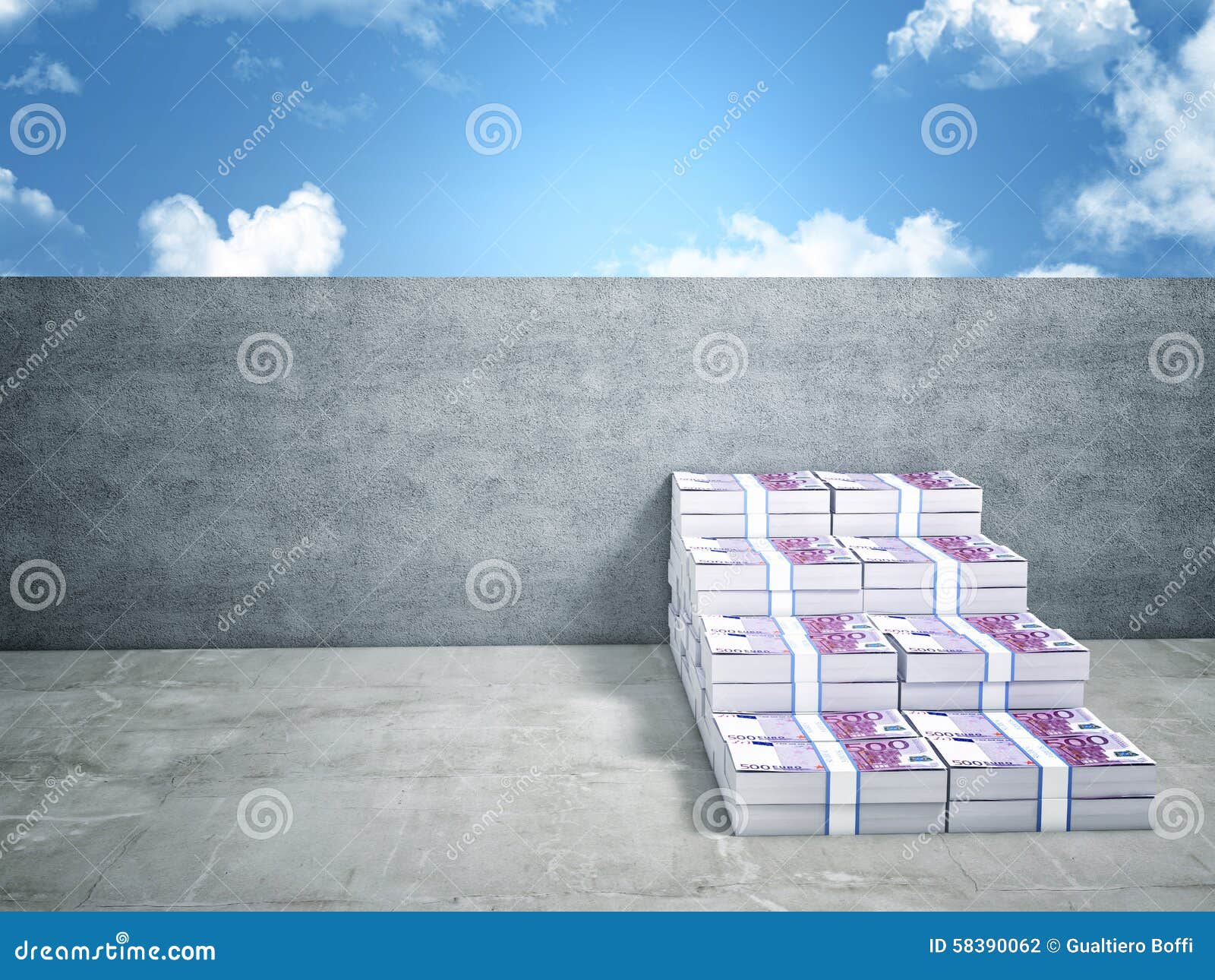 Money stair stock illustration. Illustration of stack - 58390062